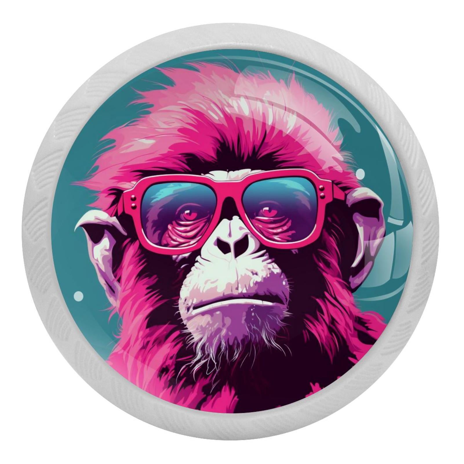 Monkey Fluorescent Drawer Pulls with Screws - Round 4-Pack, Glow-in-the ...