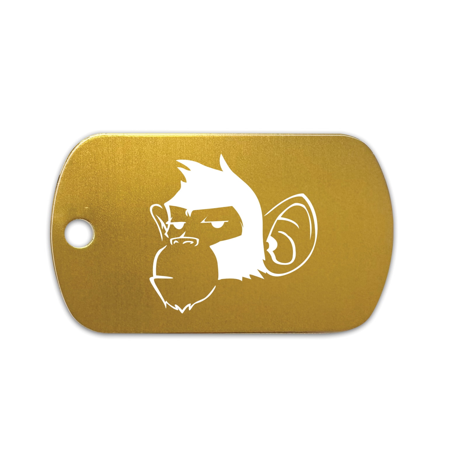 Monkey GI Dog Tag Aluminum Keychain - Gold - Walmart.com