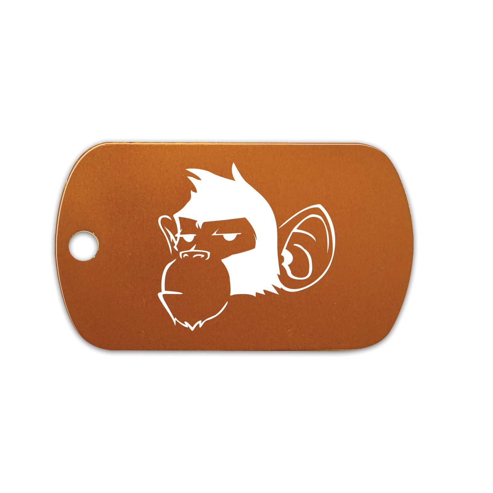 Monkey GI Dog Tag Aluminum Keychain - Orange - Walmart.com