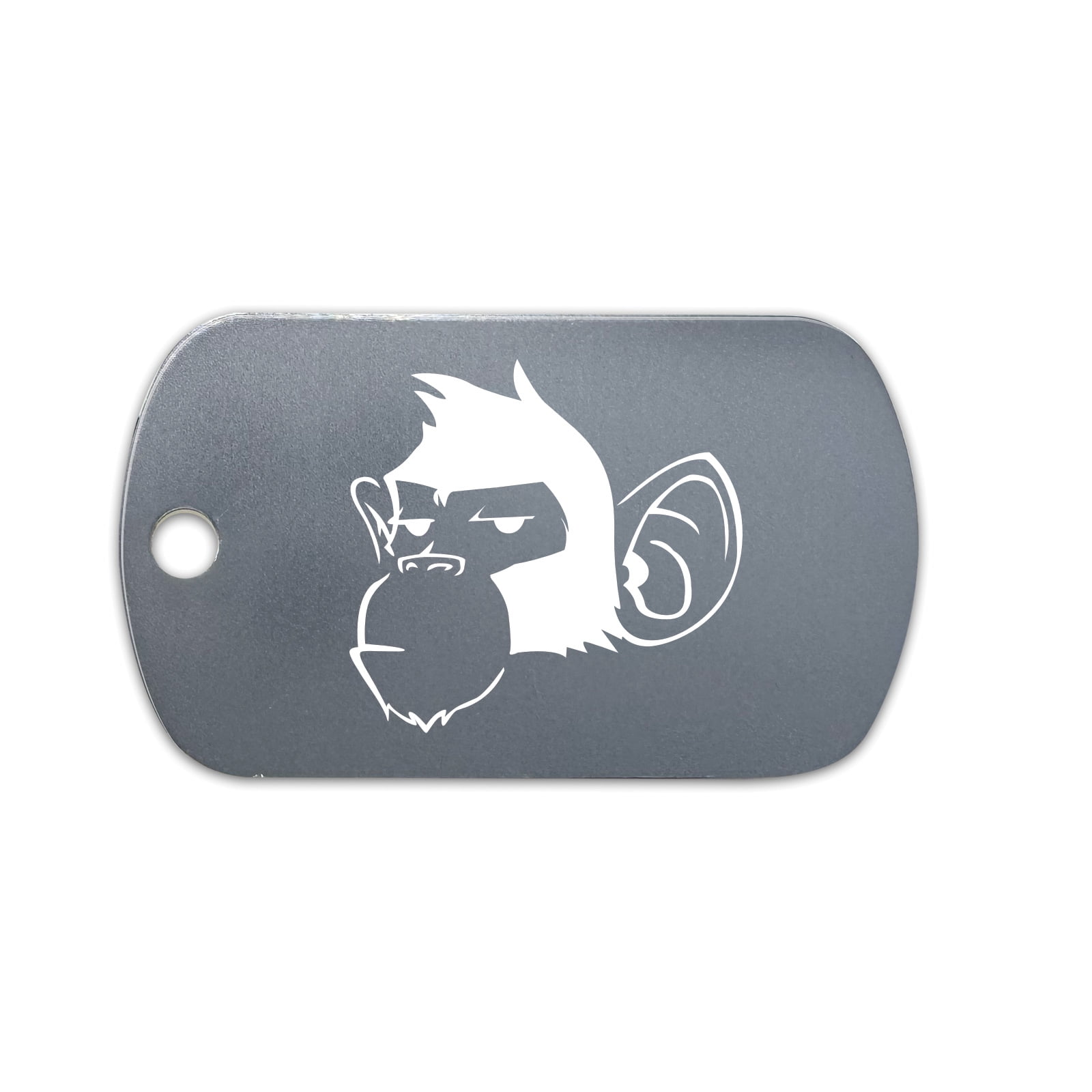Monkey GI Dog Tag Aluminum Keychain - Silver - Walmart.com