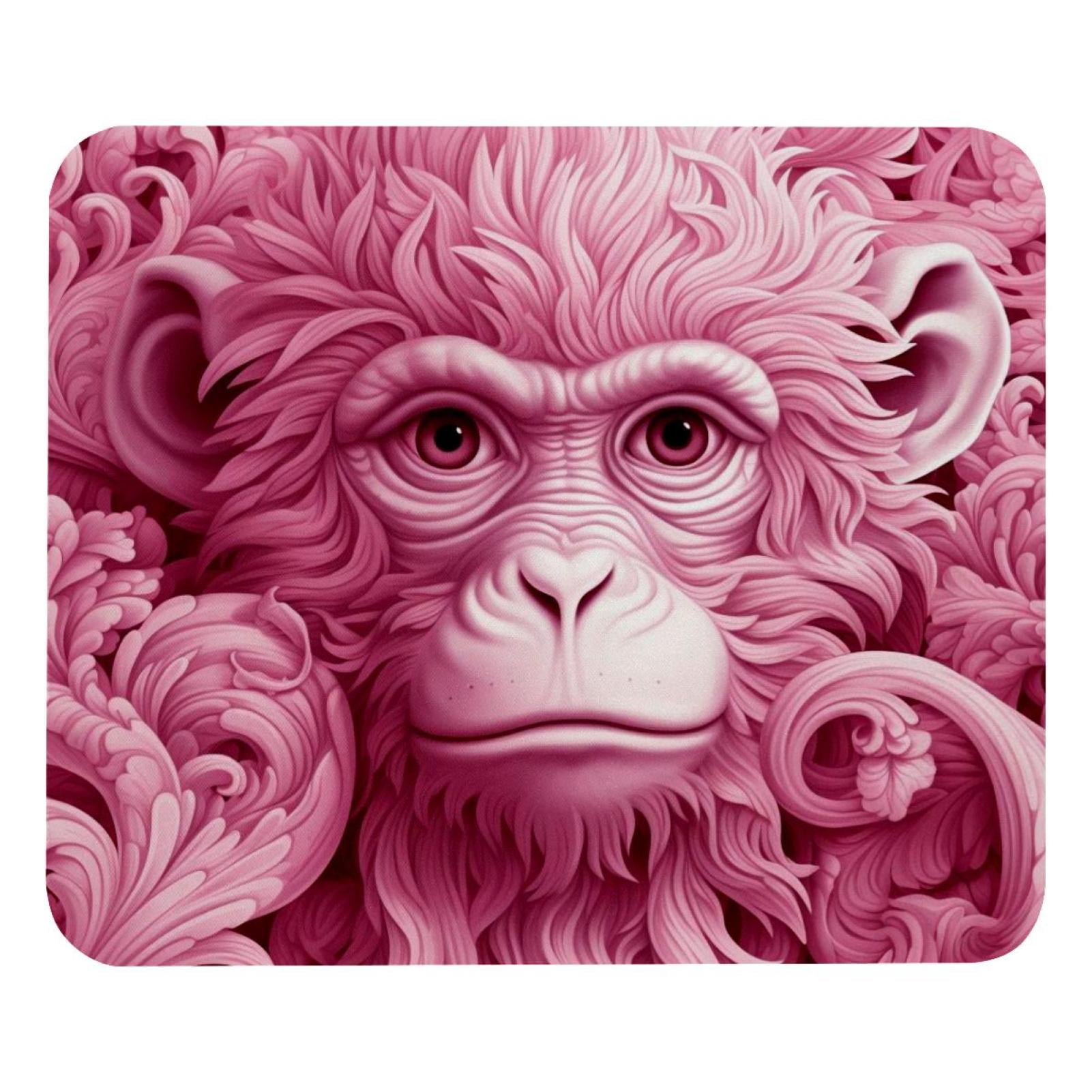 Monkey Gaming Mouse Pad Desk Mat, Square 8.3x9.8 Inch Non-Slip Rubber ...