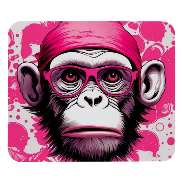 Monkey Gaming Mouse Pad Desk Mat, Square 8.3x9.8 Inch Non-Slip Rubber ...