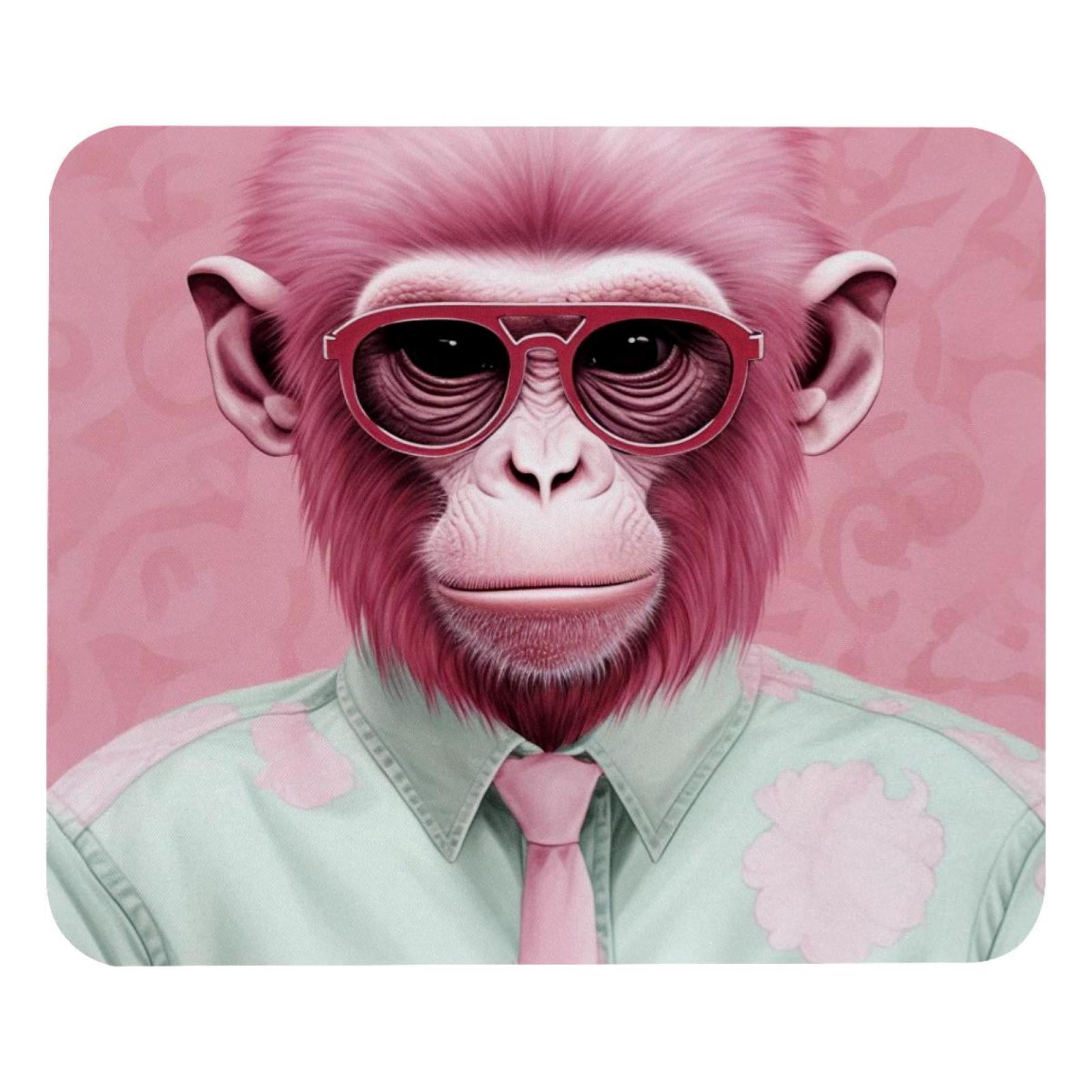 Monkey Gaming Mouse Pad, Desk Mat, Square 8.3x9.8 Inch Non-Slip Rubber ...