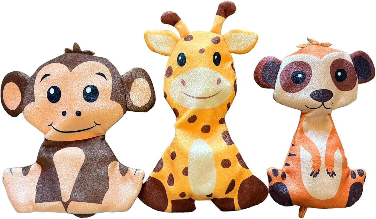 Monkey Giraffe Meerkat Crinkle Fetch Toys Puncture Proof Squeaker ...