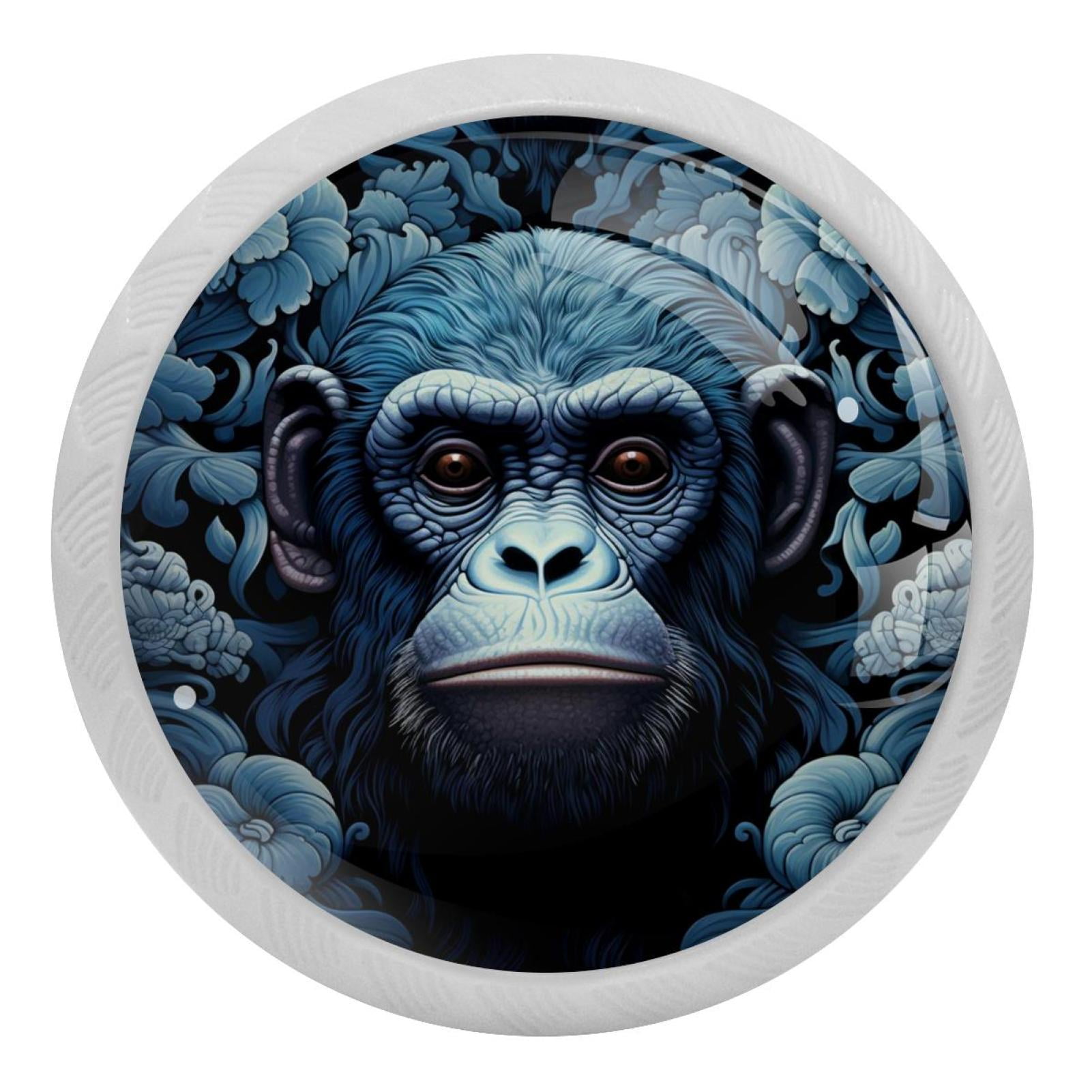 Monkey Glow-in-the-Dark Fluorescent Drawer Pulls 4-Pack with Screws ...