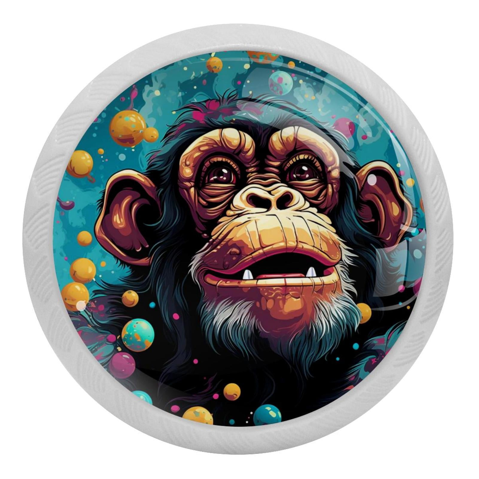 Monkey Glow-in-the-Dark Fluorescent Drawer Pulls with Screws - Round 4 ...