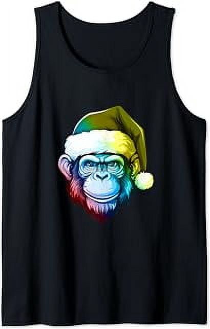 Monkey Head Christmas Portrait Colorful Xmas Tank Top - Walmart.com