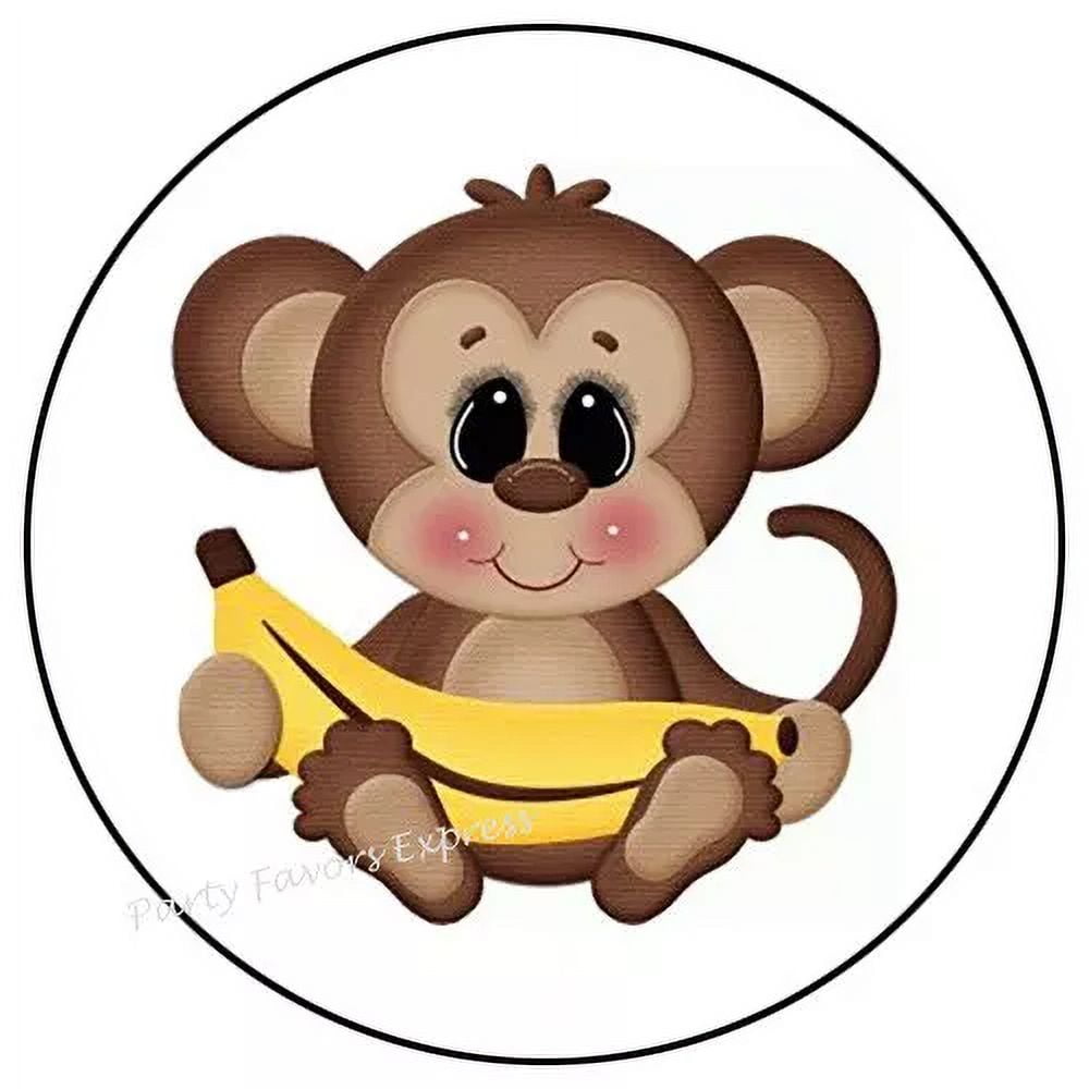 Monkey Holding Banana Stickers Party Favors Phone Decal Water Bottle ...