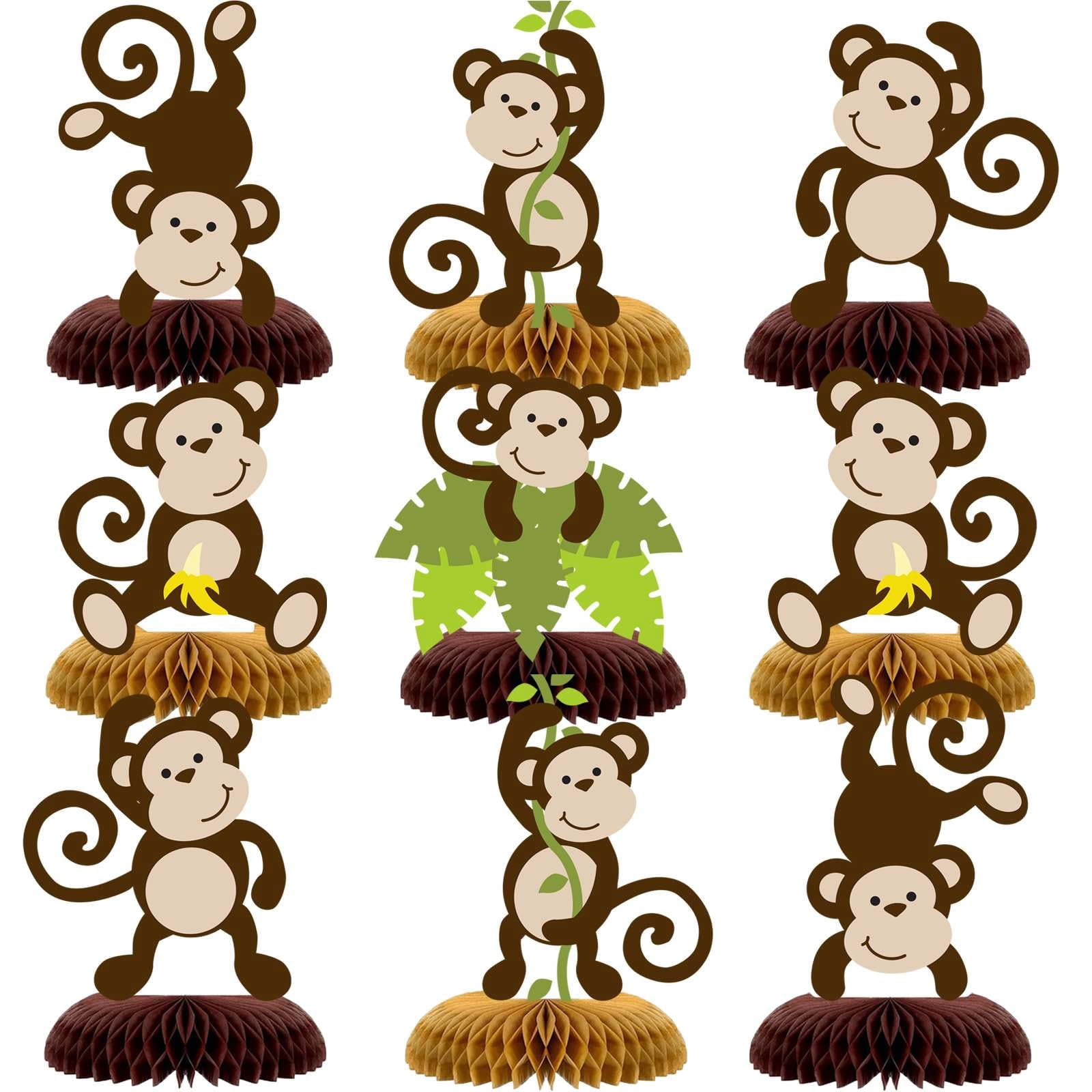 Monkey Honeycomb TableTRDN Centerpieces Jungle Party Decorations,Kids ...