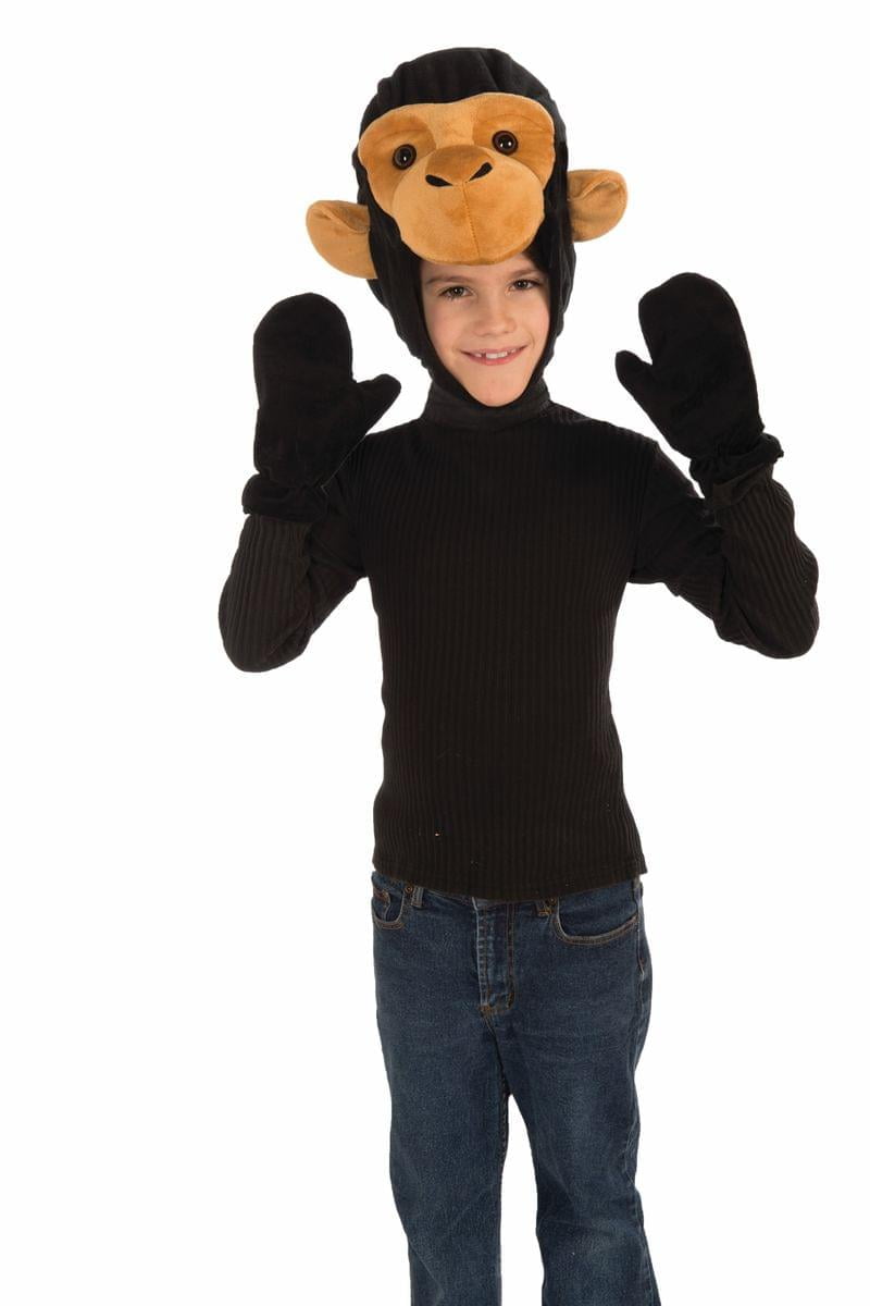 Childs Plush Monkey Hat Cap Hood Beanie and Gloves Set - Walmart.com