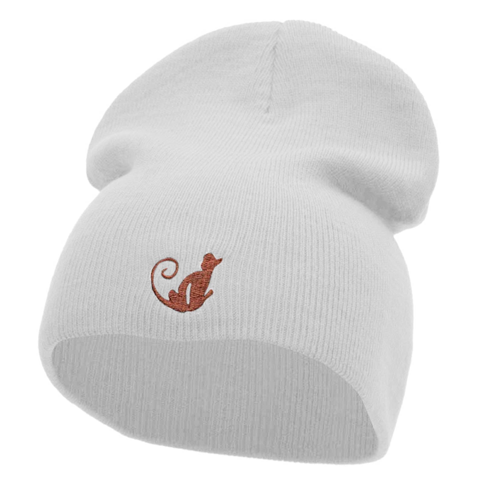 Monkey Insignia Embroidered Short Beanie - White OSFM - Walmart.com