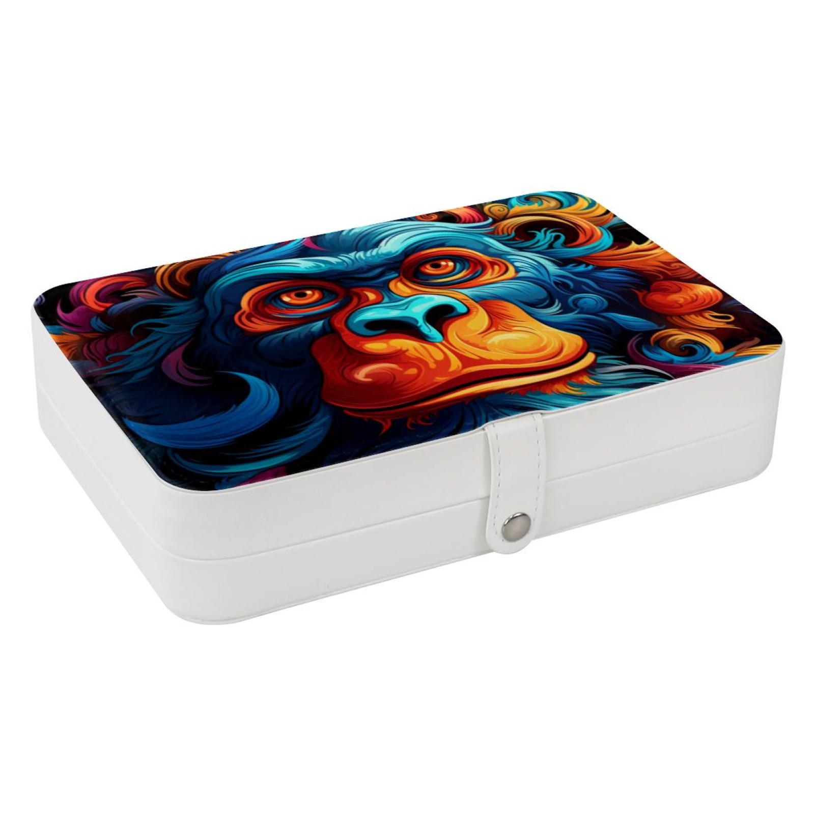 Monkey Jewelry Organizer Display Case, PU Leather with Removable ...