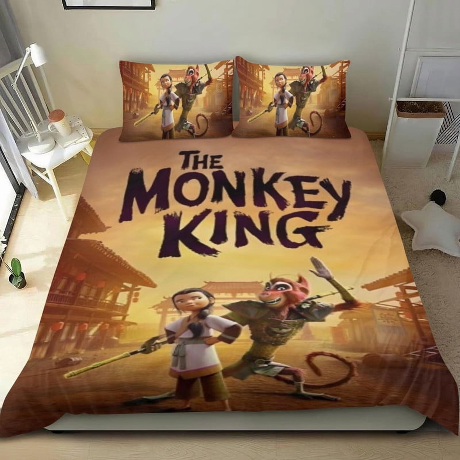 The Monkey King Cartoon 3 Piece Bedding Set Comforter Set Cute Duvet ...