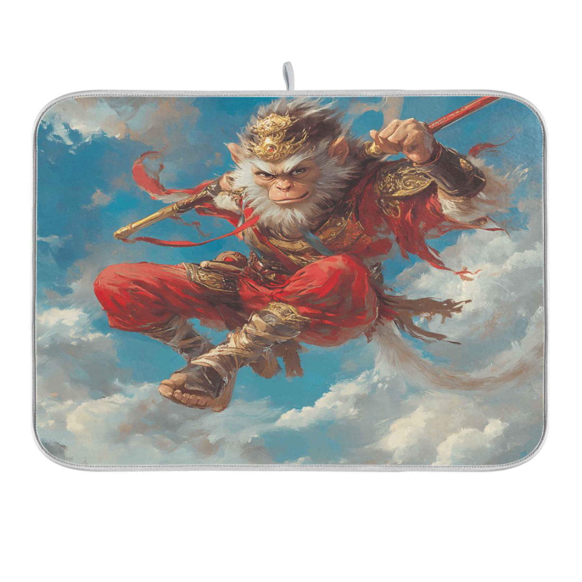 Monkey King with Golden Cudgel Dish Drying Mat 16x18 Absorbent ...
