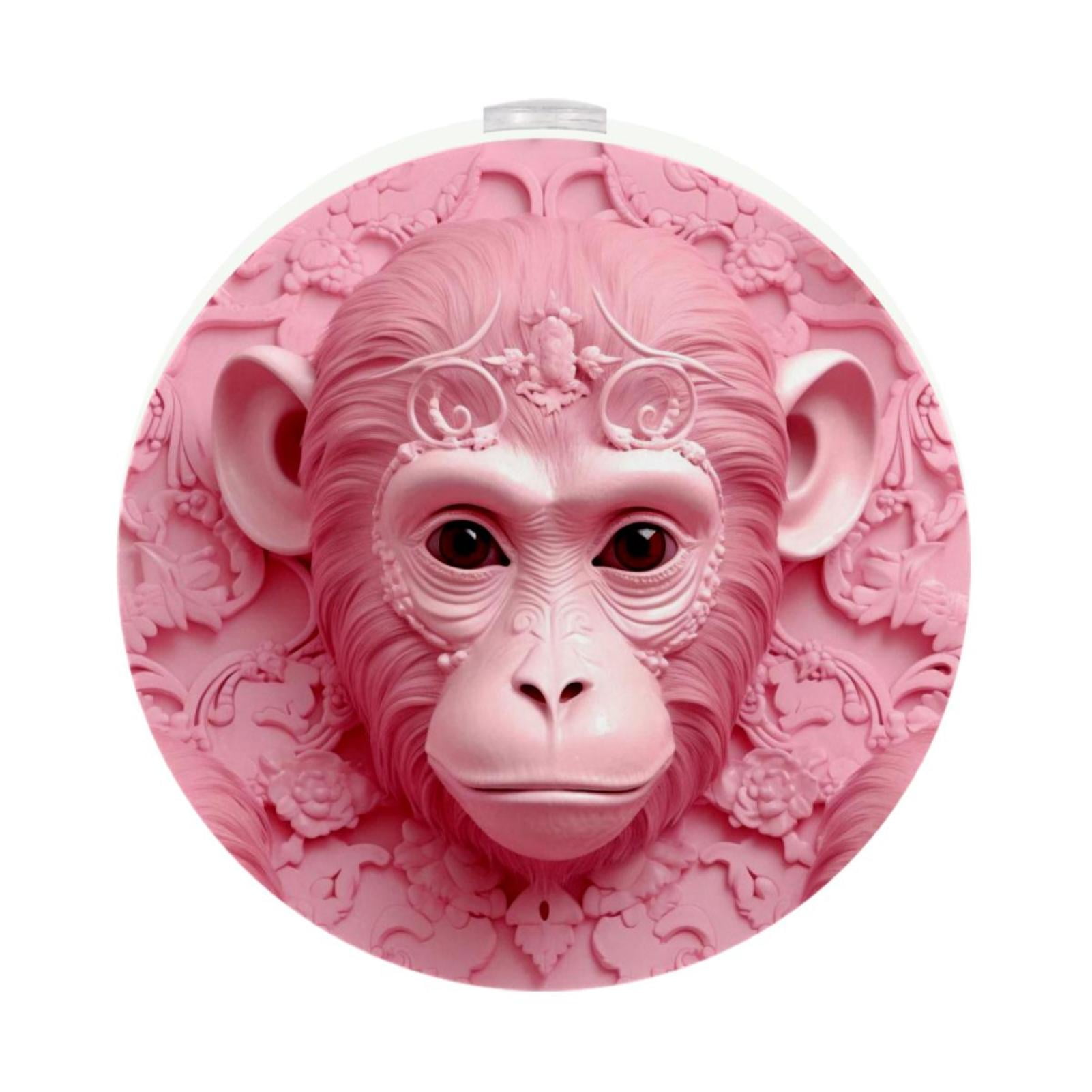 Monkey LED Round Night Light-2PCS, Energy-Efficient Plug-in Ambient ...