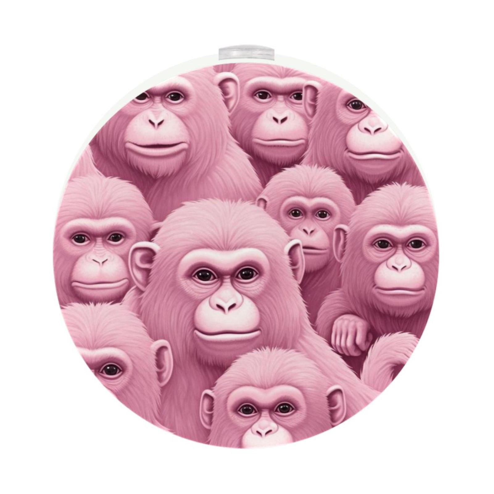 Monkey LED Round Night Light-2PCS, Energy-Efficient Plug-in Ambient ...