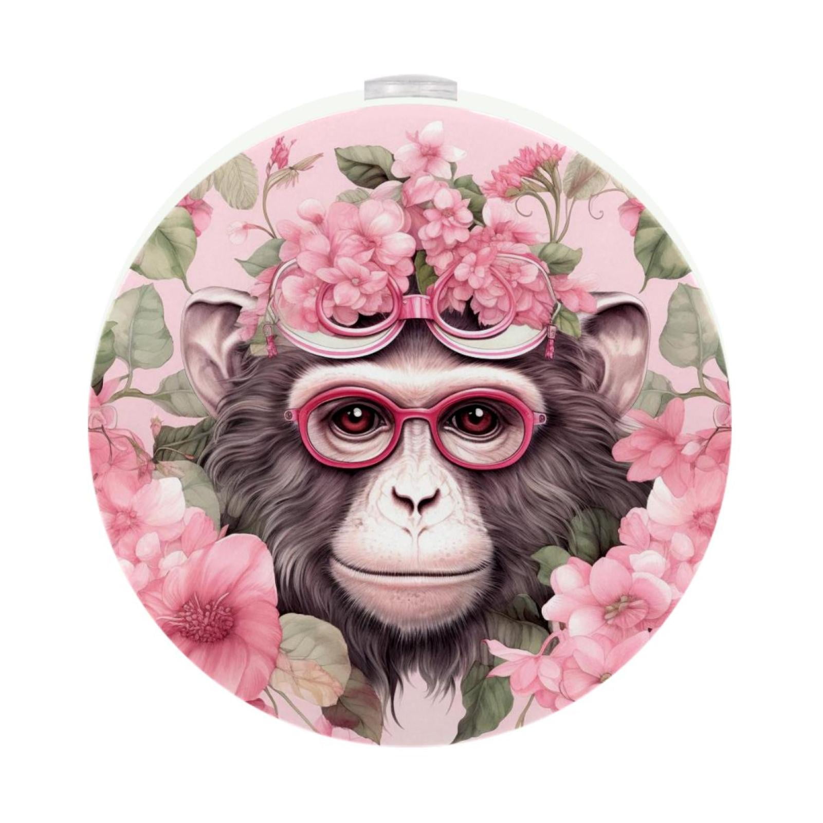 Monkey LED Round Night Light-2PCS, Plug-in Auto Dusk to Dawn Sensor ...