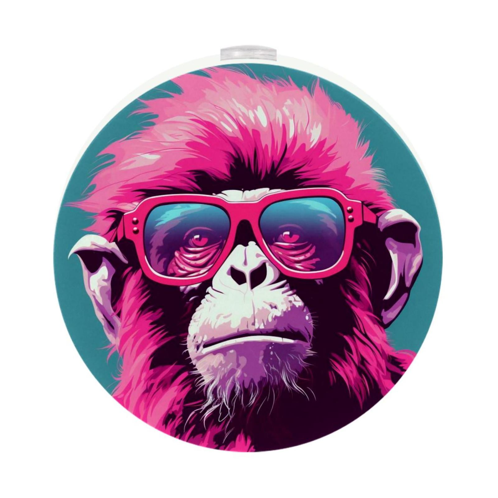 Monkey LED Round Night Light - 2PCS, Plug-in Dusk-to-Dawn Sensor ...