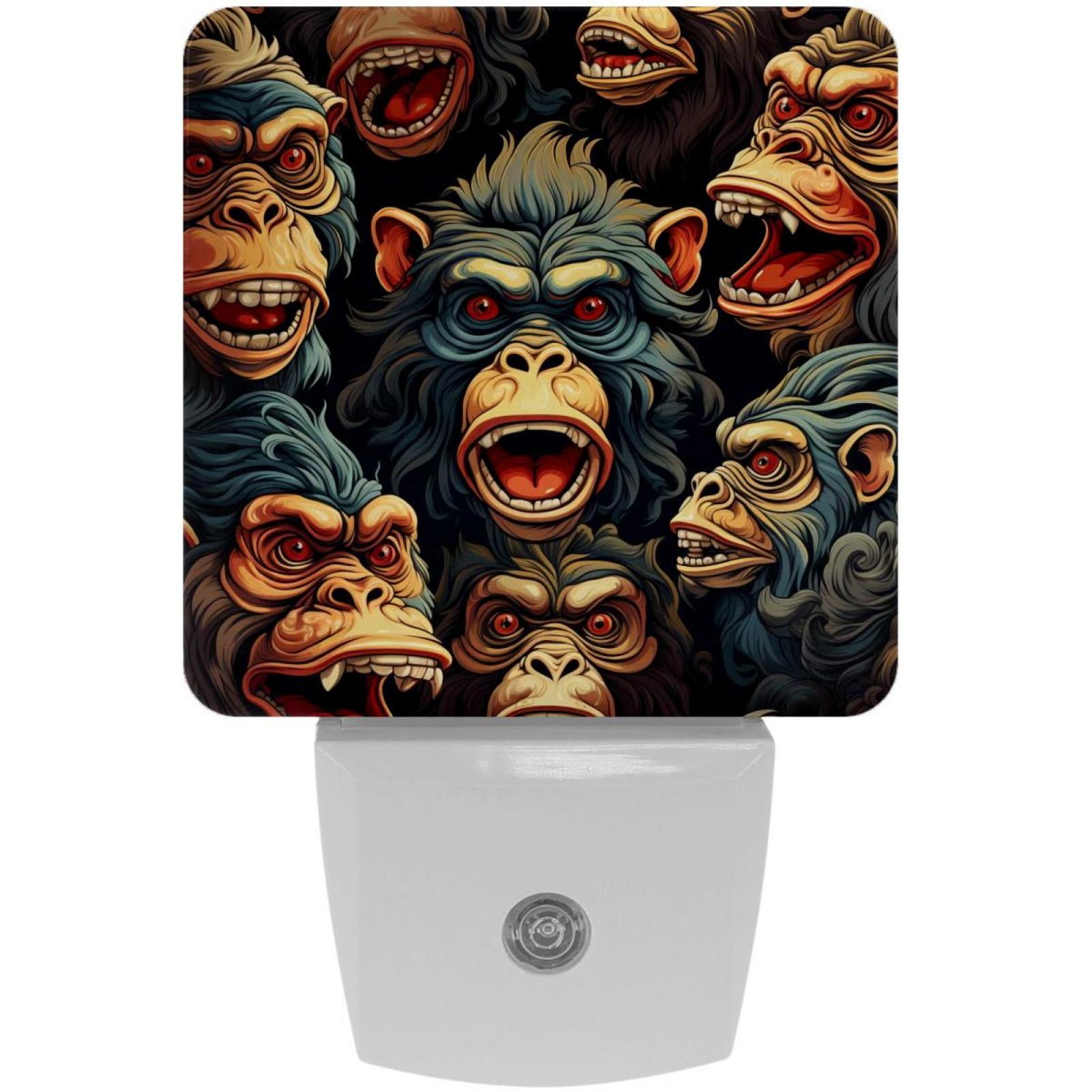 Monkey LED Square Night Light - Small and Bright Square-shaped LED ...
