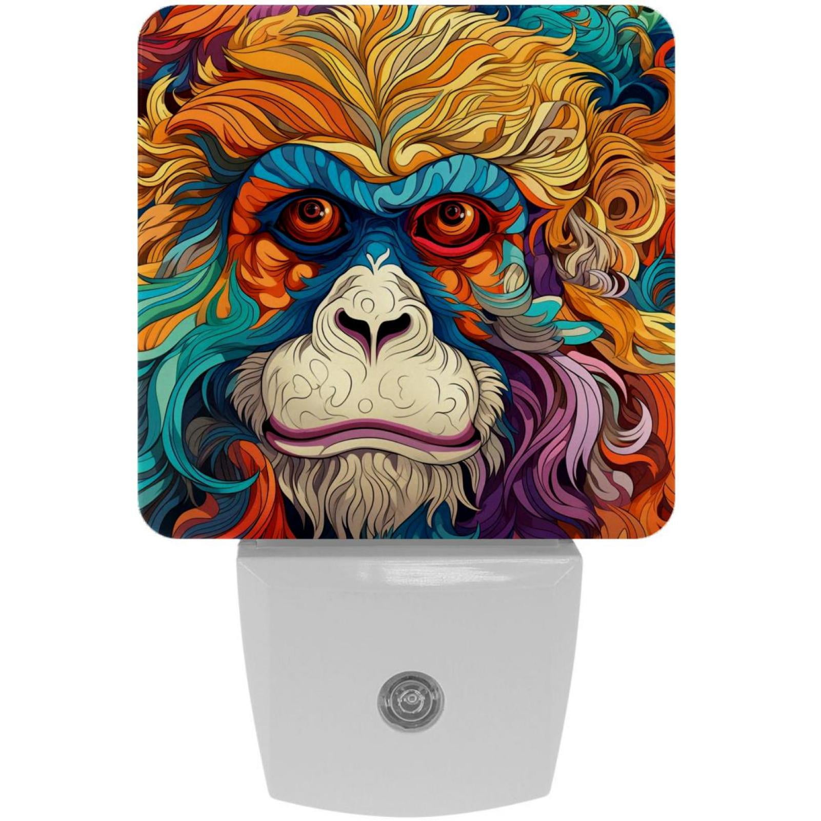 Monkey LED Square Night Lights - Modern Design, Energy Efficient Indoor ...