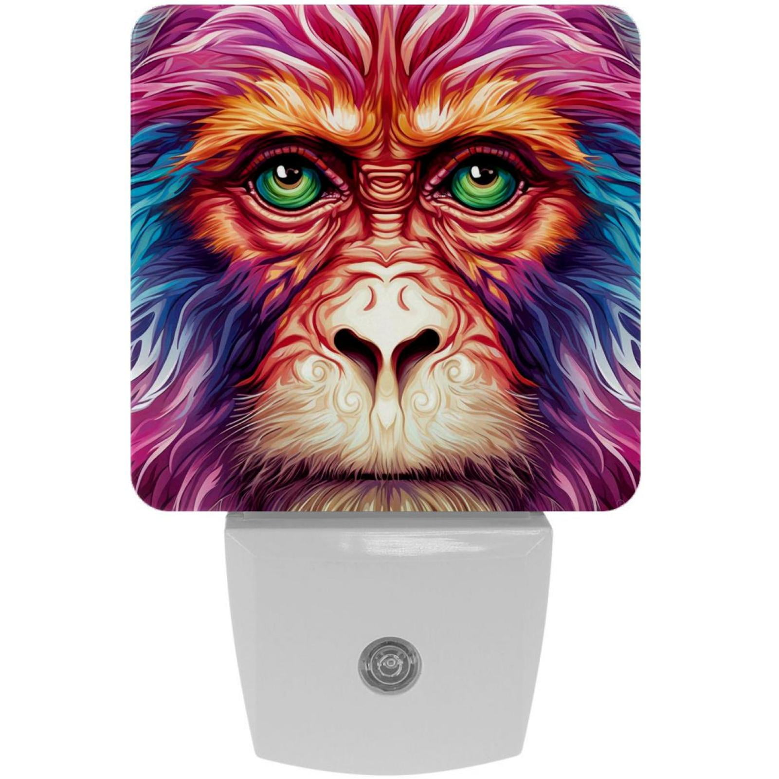 Monkey LED Square Night Lights - Modern Design, Soft Glow, Energy ...