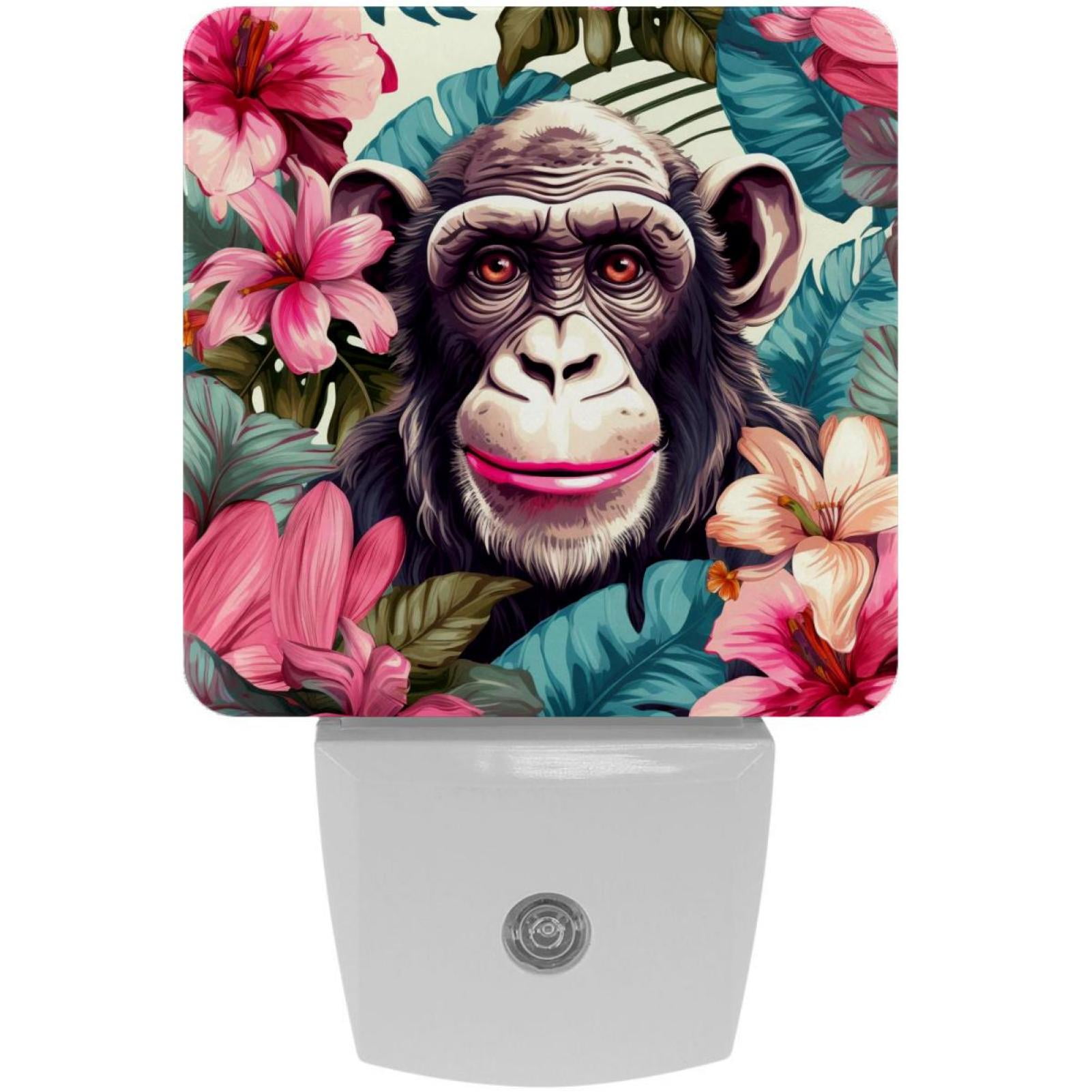 Monkey LED Square Night Lights - Modern Design, Soft Glow, Energy ...