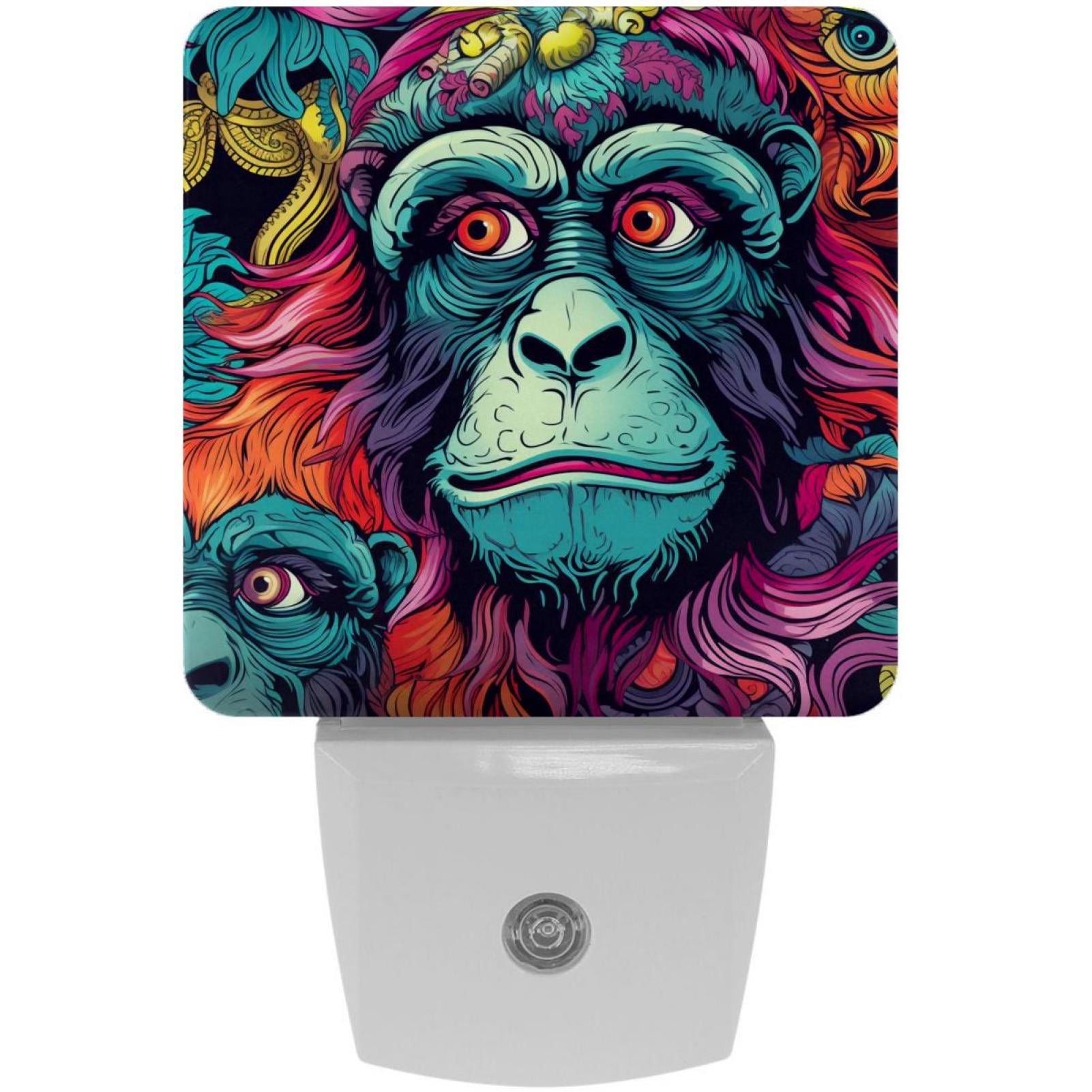 Monkey LED Square Night Lights - Small and Bright Illumination for Your ...