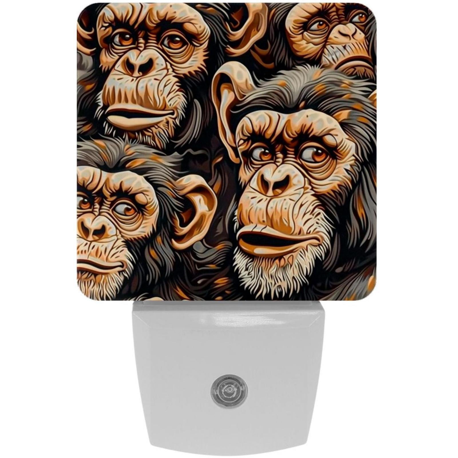 Monkey LED Square Night Lights - Stylish and Energy-Efficient Room Lighting Solution with Soft ...