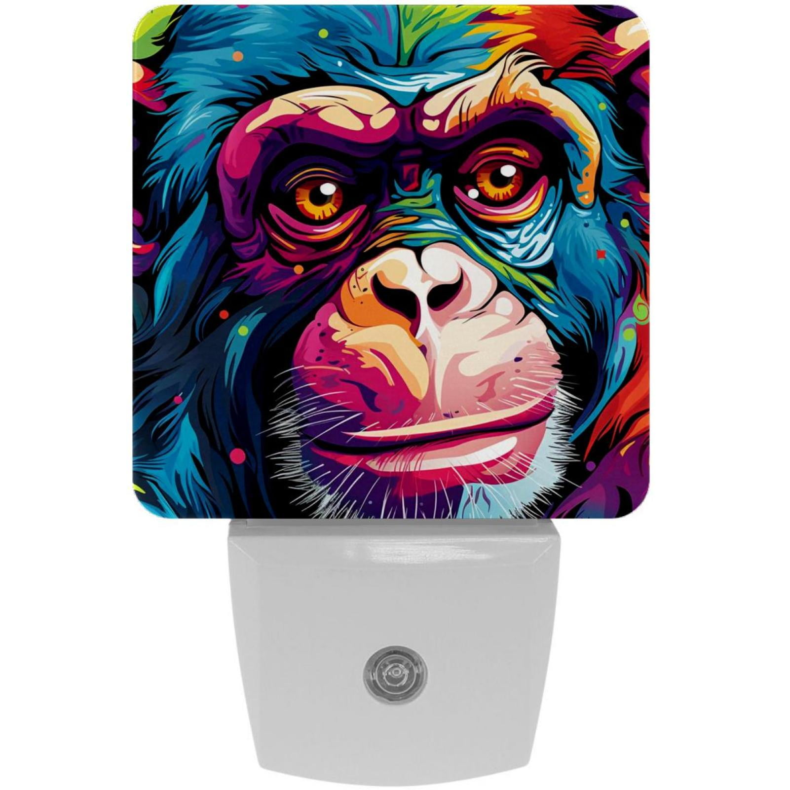 Monkey LED Square Night Lights for Bedroom and Living Room, Decorative ...