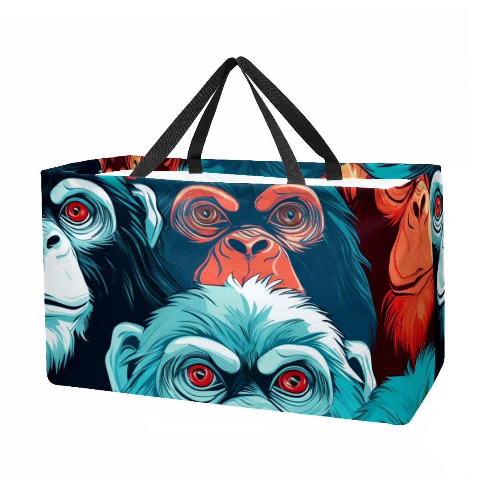 Monkey Large Capacity Foldable Oxford Cloth Picnic Basket - Reusable ...