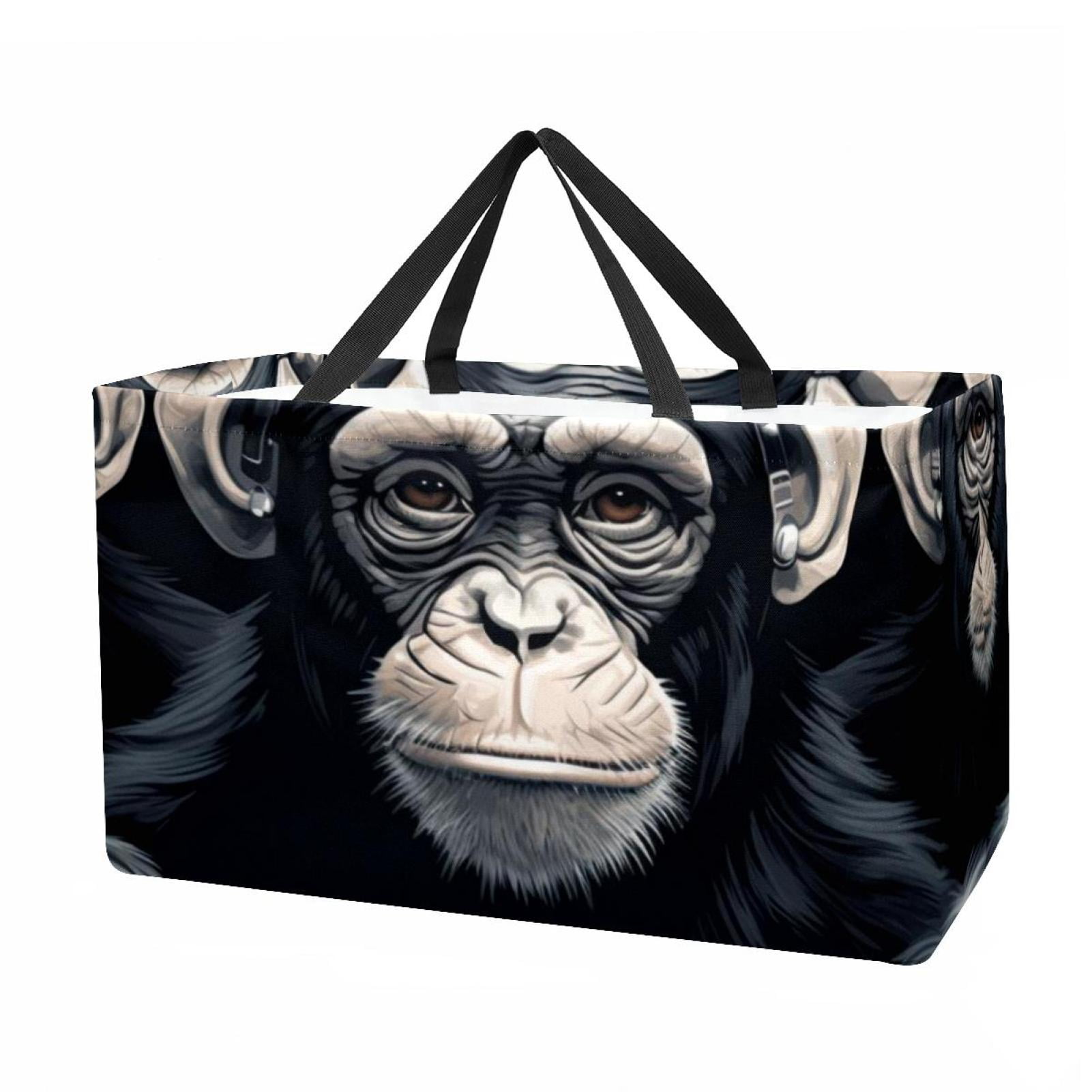Monkey Large Foldable Oxford Cloth Shopping Bag Laundry Basket Grocery ...