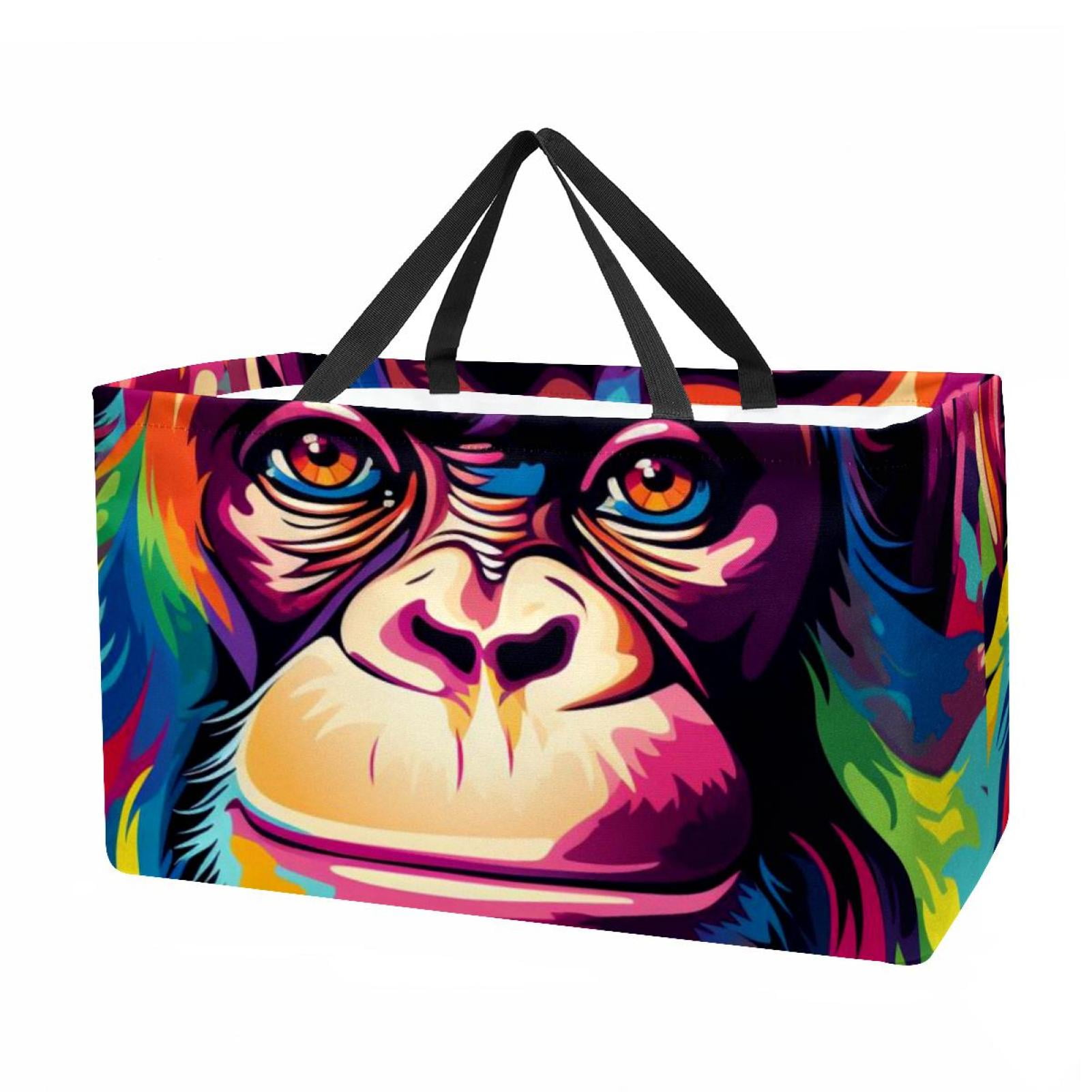 Monkey Large Oxford Cloth Picnic Basket Shopping Bag Cube Organizer ...