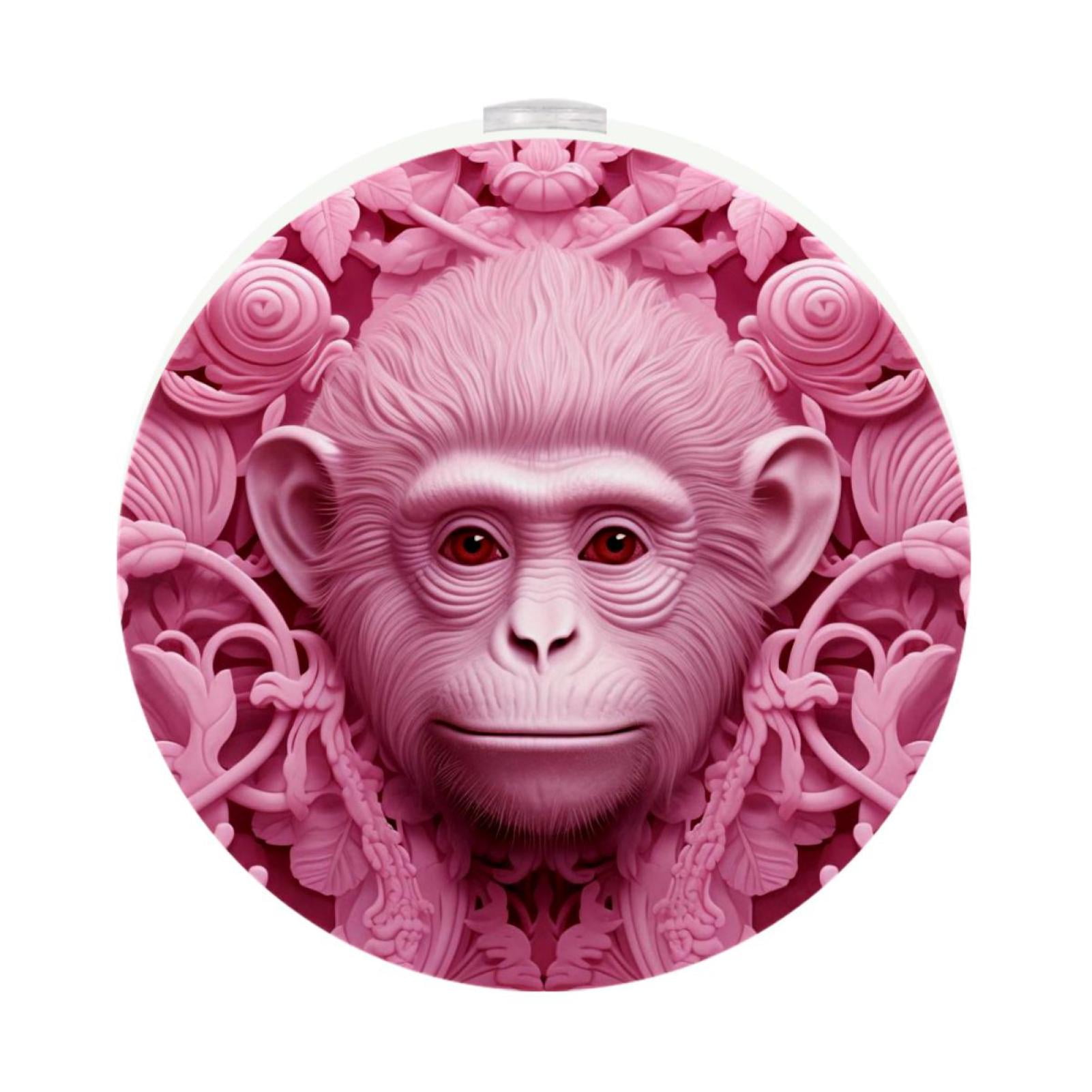 Monkey Led Round Night Light-2pcs, Gentle Glow Plug in Wall Lamp for ...