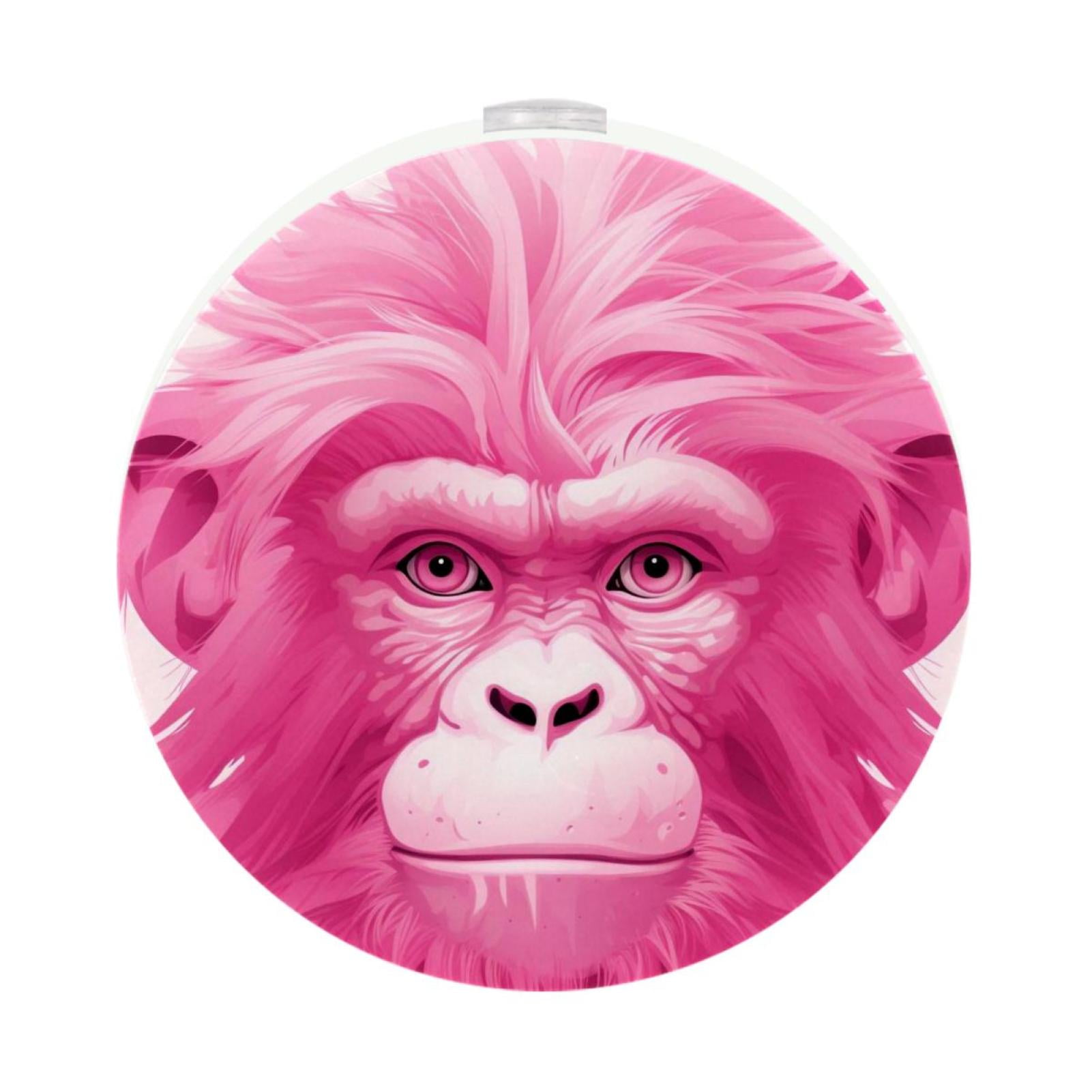 Monkey Led Round Night Light-2pcs, Portable Stick on Night Lamp for ...