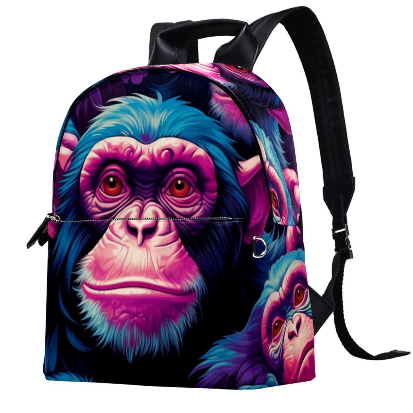Monkey Lightweight Leather Backpack with Adjustable Shoulder Straps ...