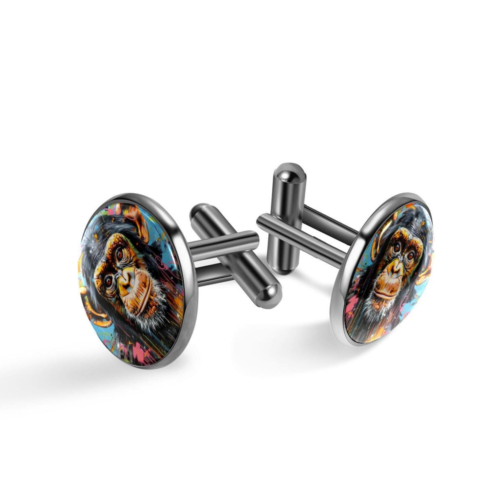 Monkey Men's Cufflinks Set for Formal Attire Made of Stainless Steel ...