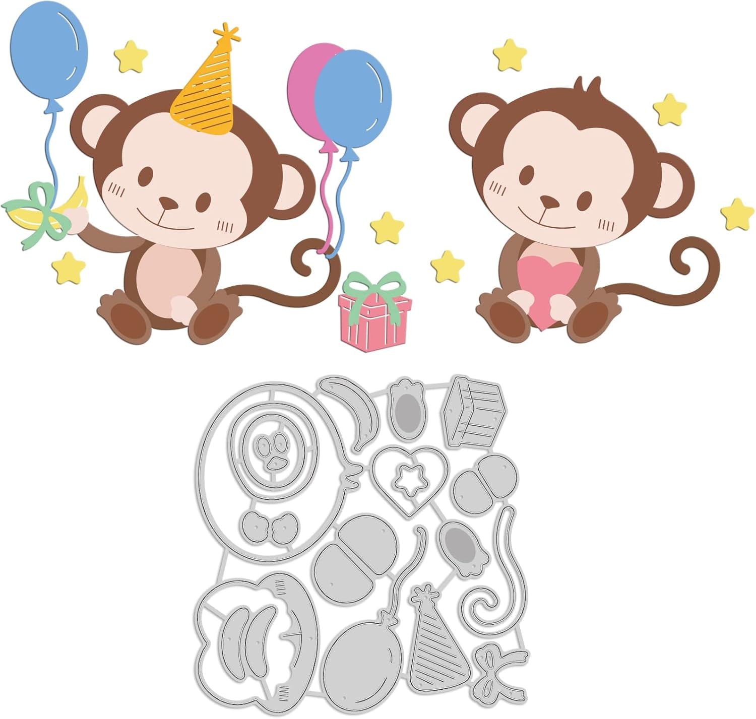 Monkey Metal Cutting Dies Animals Die Cuts for DIY Scrapbooking ...