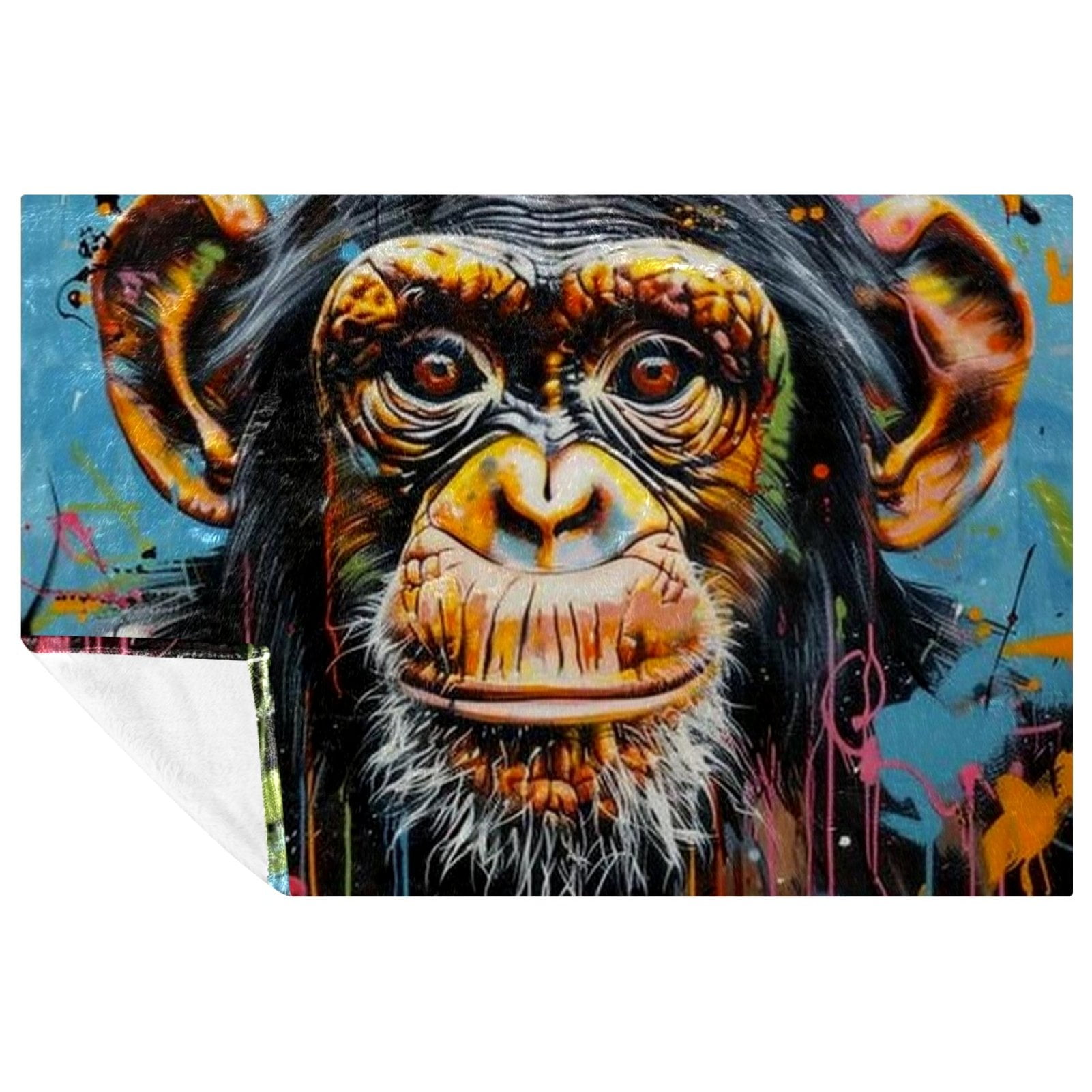 Monkey Microfiber Throw Blanket, Soft and Warm, Printed Throw Blanket ...