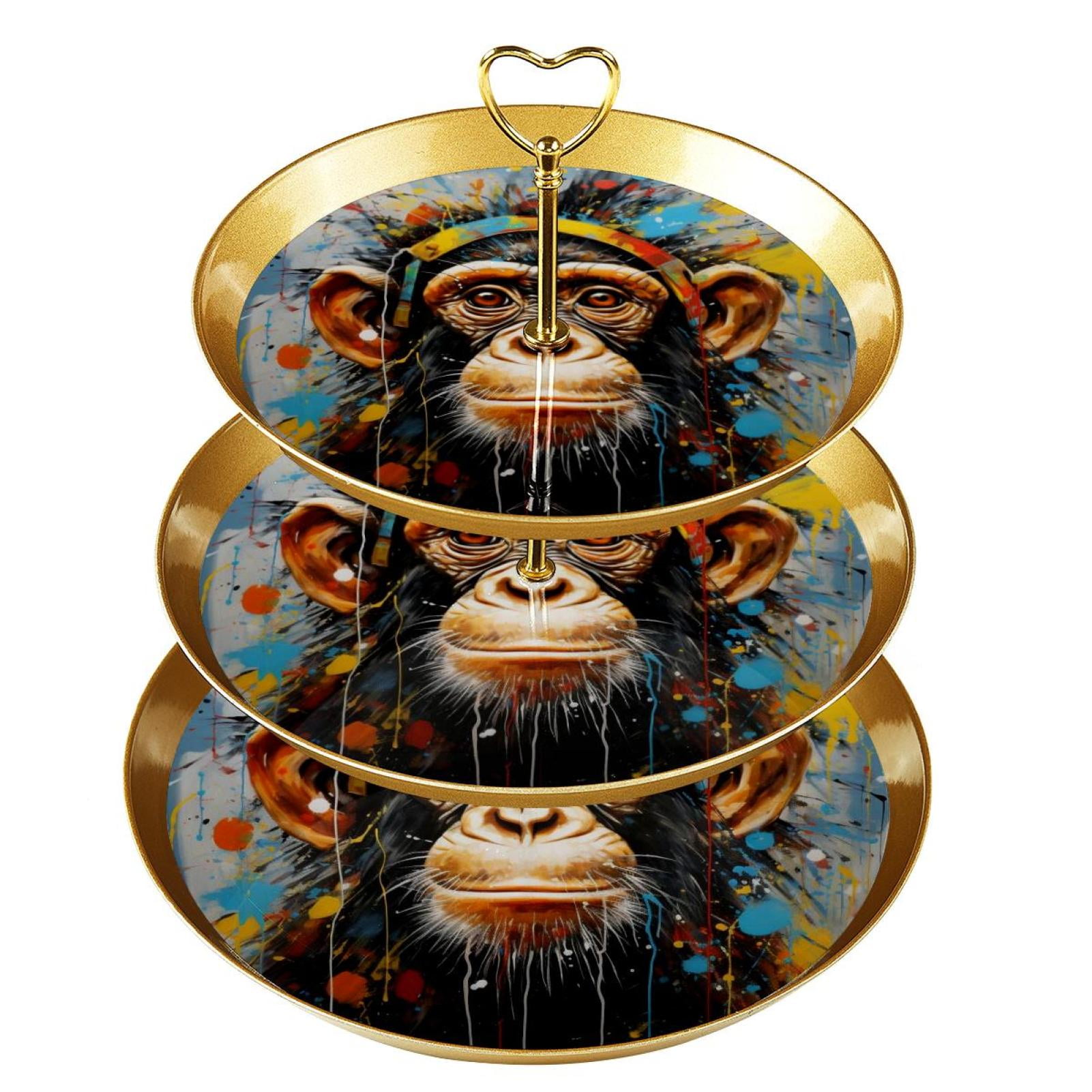 Monkey Modern Plastic Dessert Table Tray Stand with Iron Pillars | 3 ...