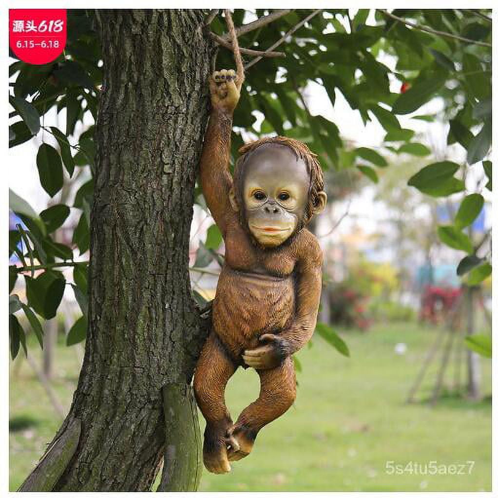 Monkey Ornament Monkey Statue Garden Resin Monkey Decor Yard Monkey ...