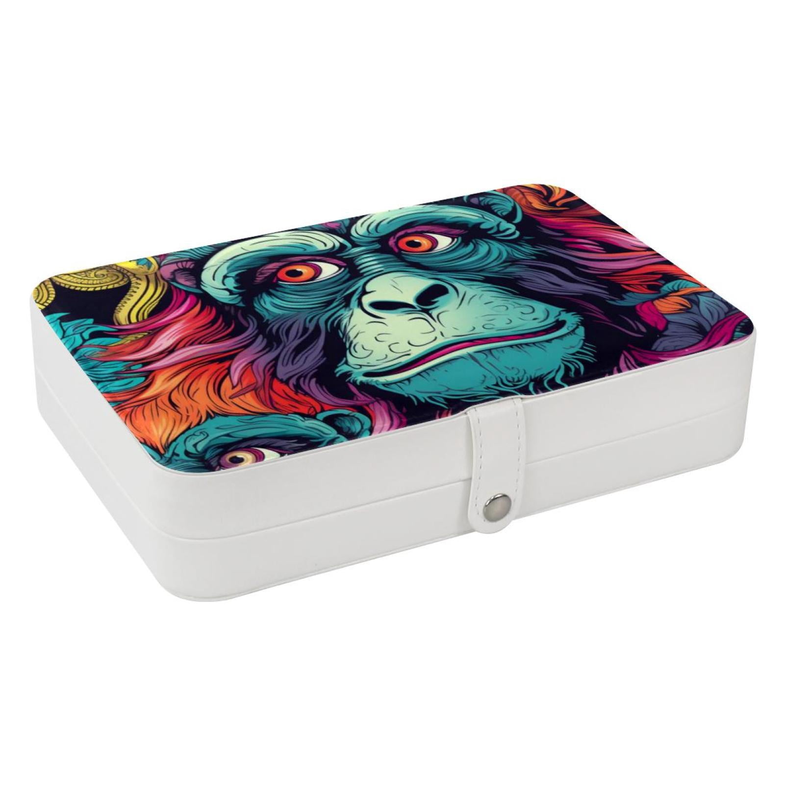 Monkey PU Leather Jewelry Display Box with Removable Compartment ...