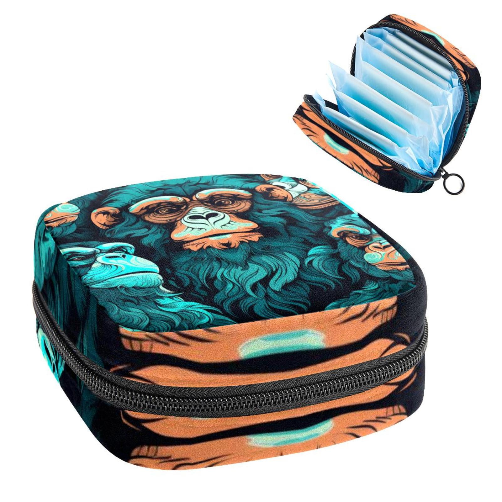 Monkey Pad Bag Period Bag Small Travel Pouch - Ideal Sanitary Napkin ...