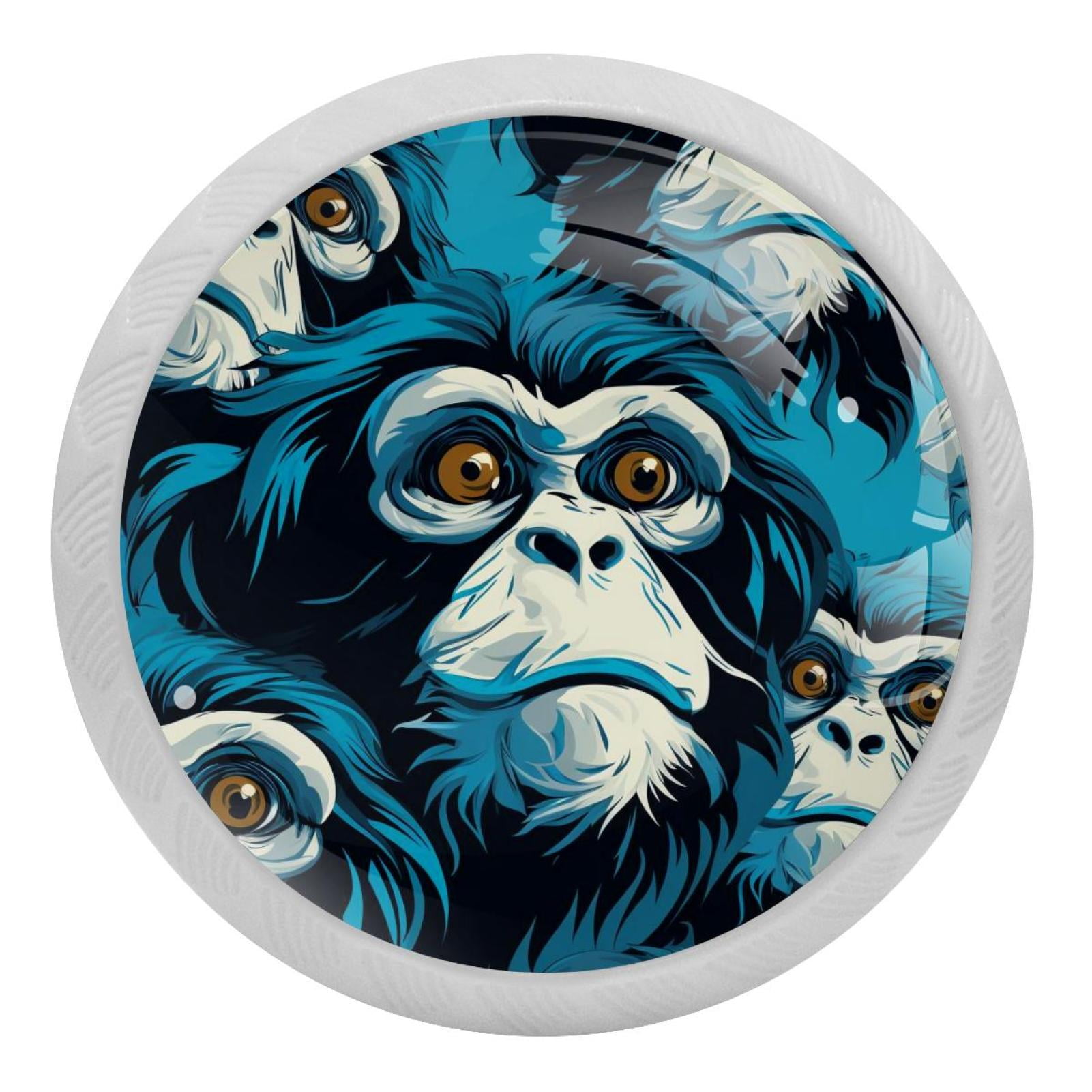 Monkey Pattern 4PCS Cabinet Knobs Pulls Fluorescent Drawer Handle ...