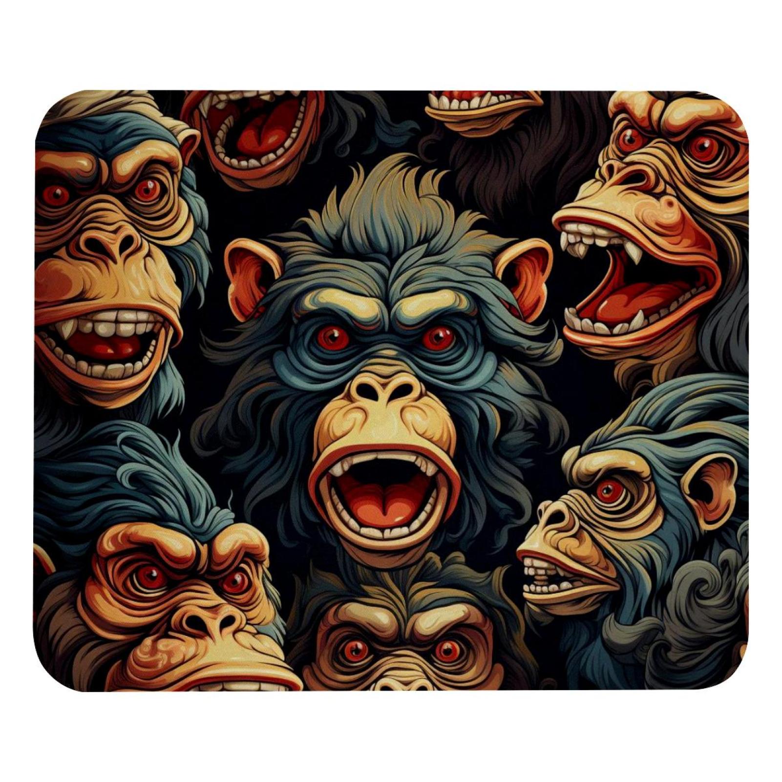 Monkey Pattern Mousepad Square Thickness 2mm Desk Mat Office Home Use ...