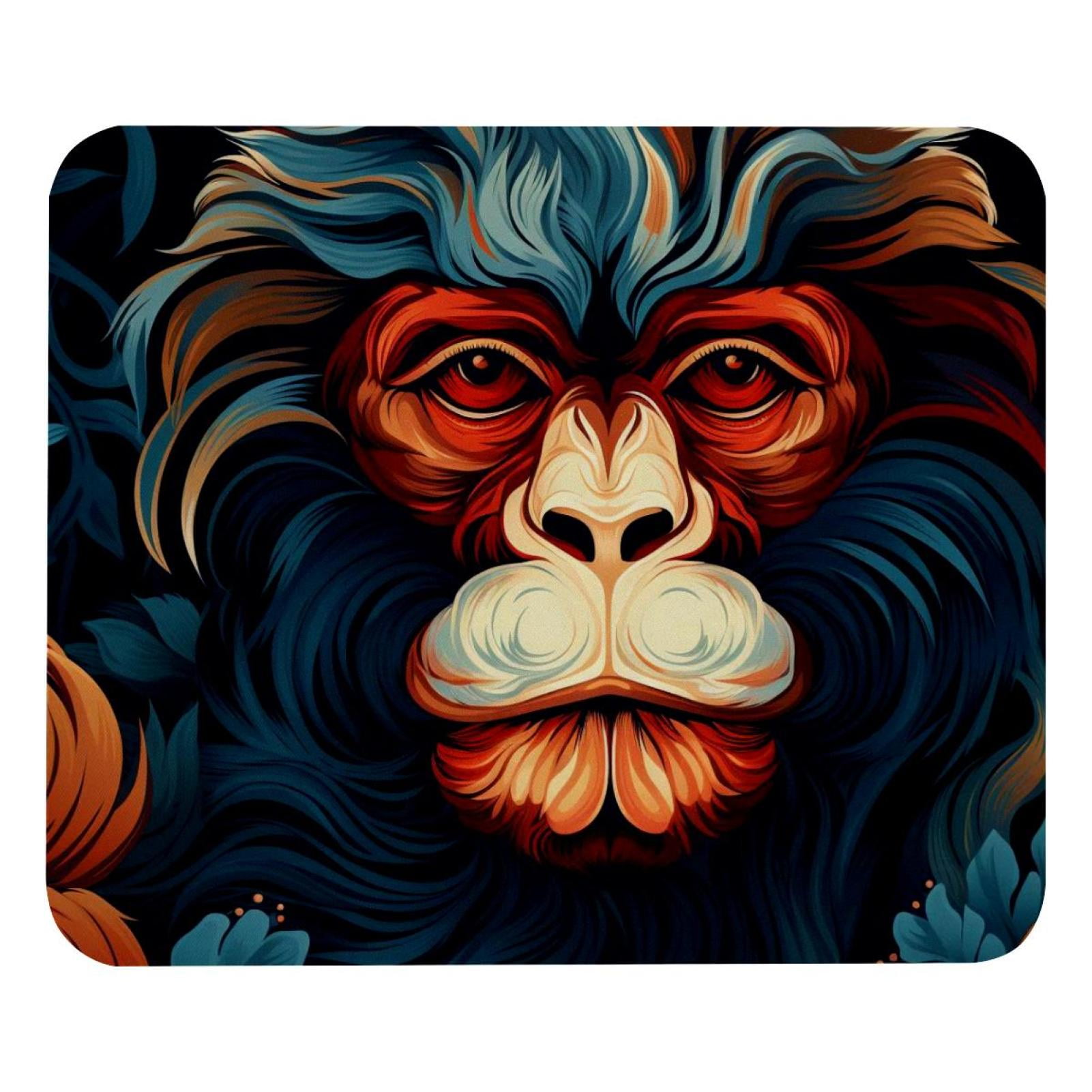 Monkey Pattern Mousepad Square Thickness 2mm Desk Mat Office Home Use ...