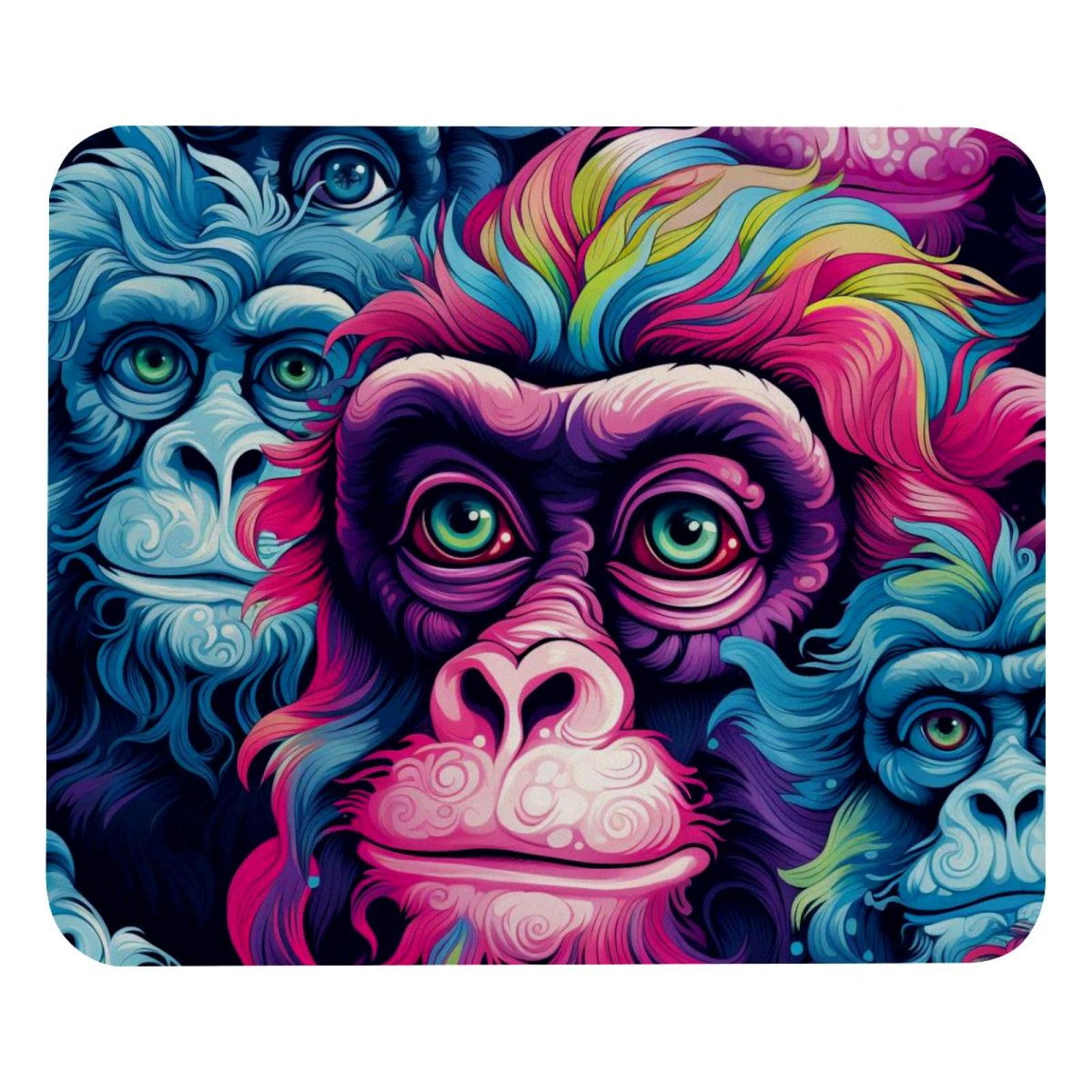 Monkey Pattern Mousepad Square Thickness 2mm Desk Mat Office Home Use ...