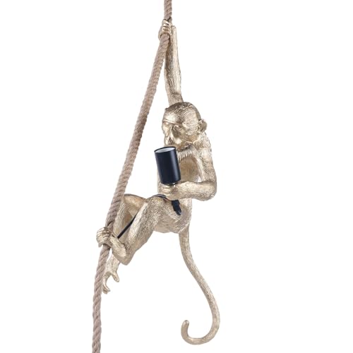 Monkey Pendant Light, Vintage Monkey Hanging Lamp, Creative Hemp Rope ...