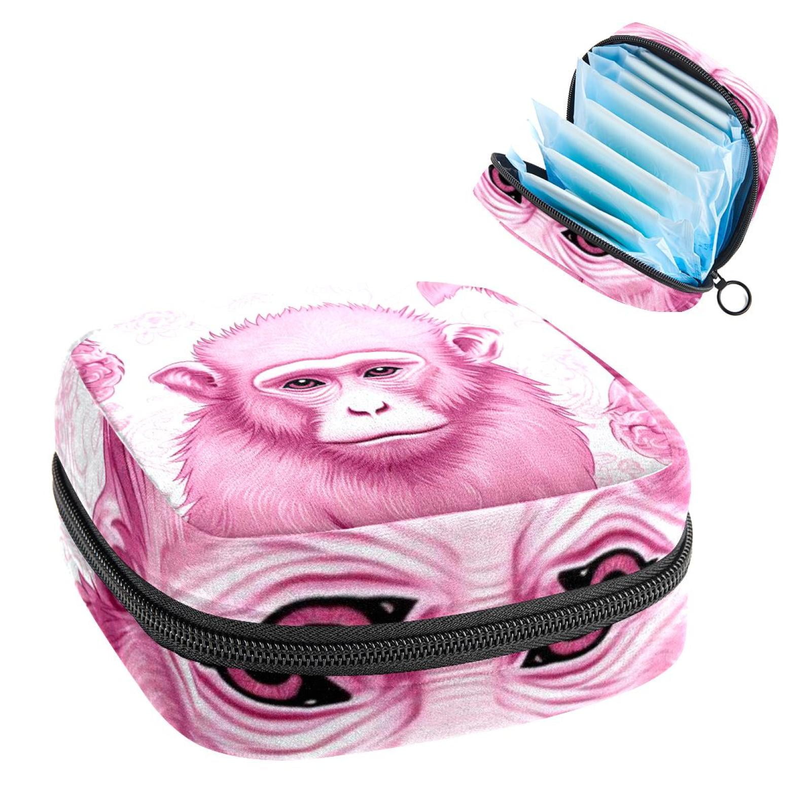 Monkey Period Pouch - Sanitary Napkin Purse, Small Zipper Cosmetic ...