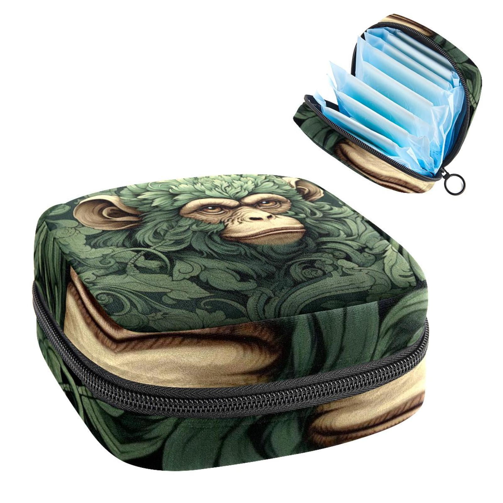 Monkey Period Pouch: Stylish Sanitary Napkin Bag, Travel Pouch Necklace ...