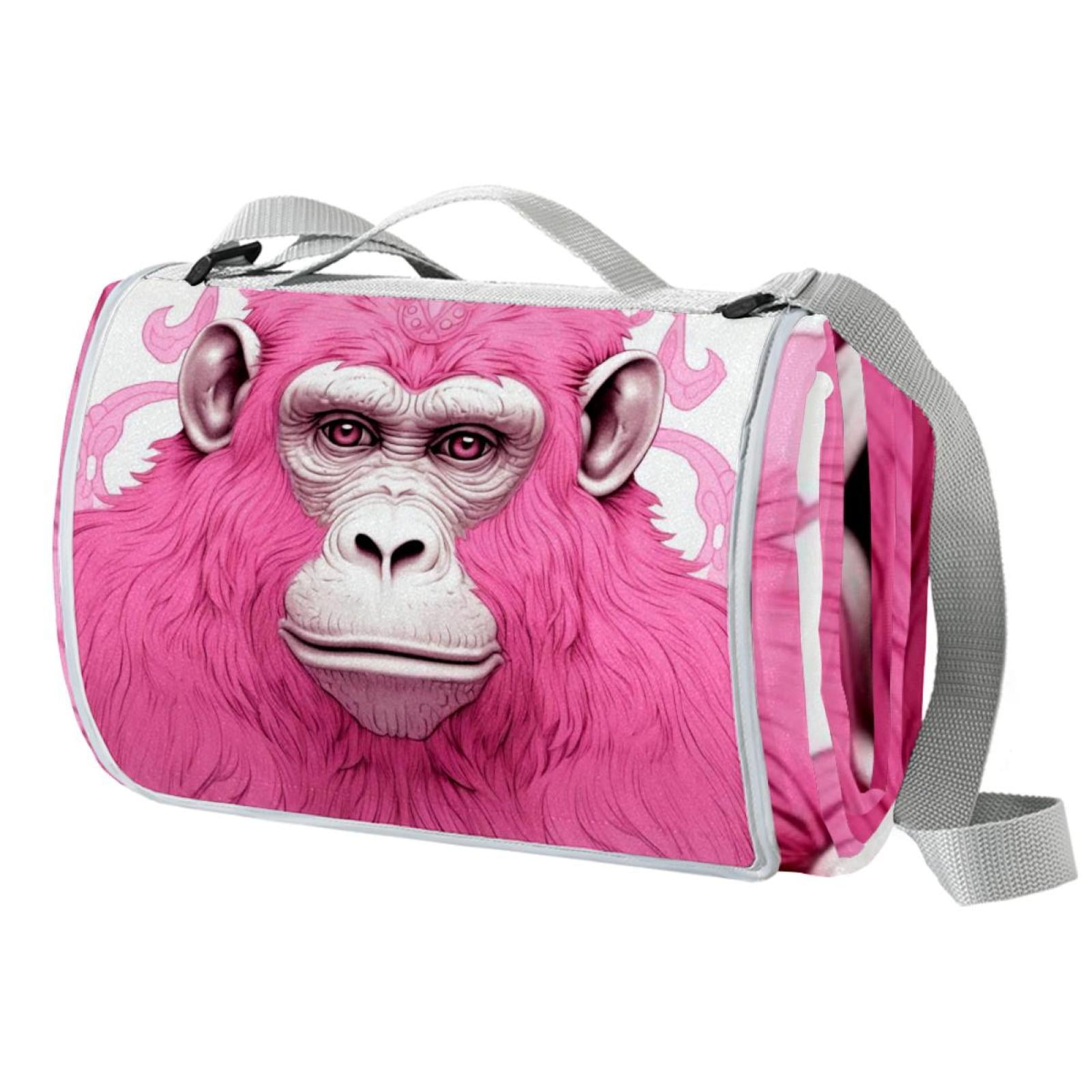 Monkey Portable Canvas Picnic Blanket Waterproof Backing for Outdoor ...